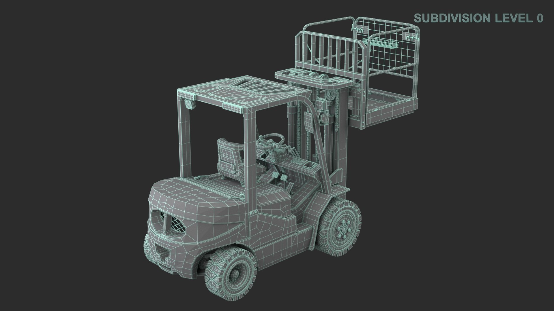3D Forklift With A Cage Model - TurboSquid 2048908