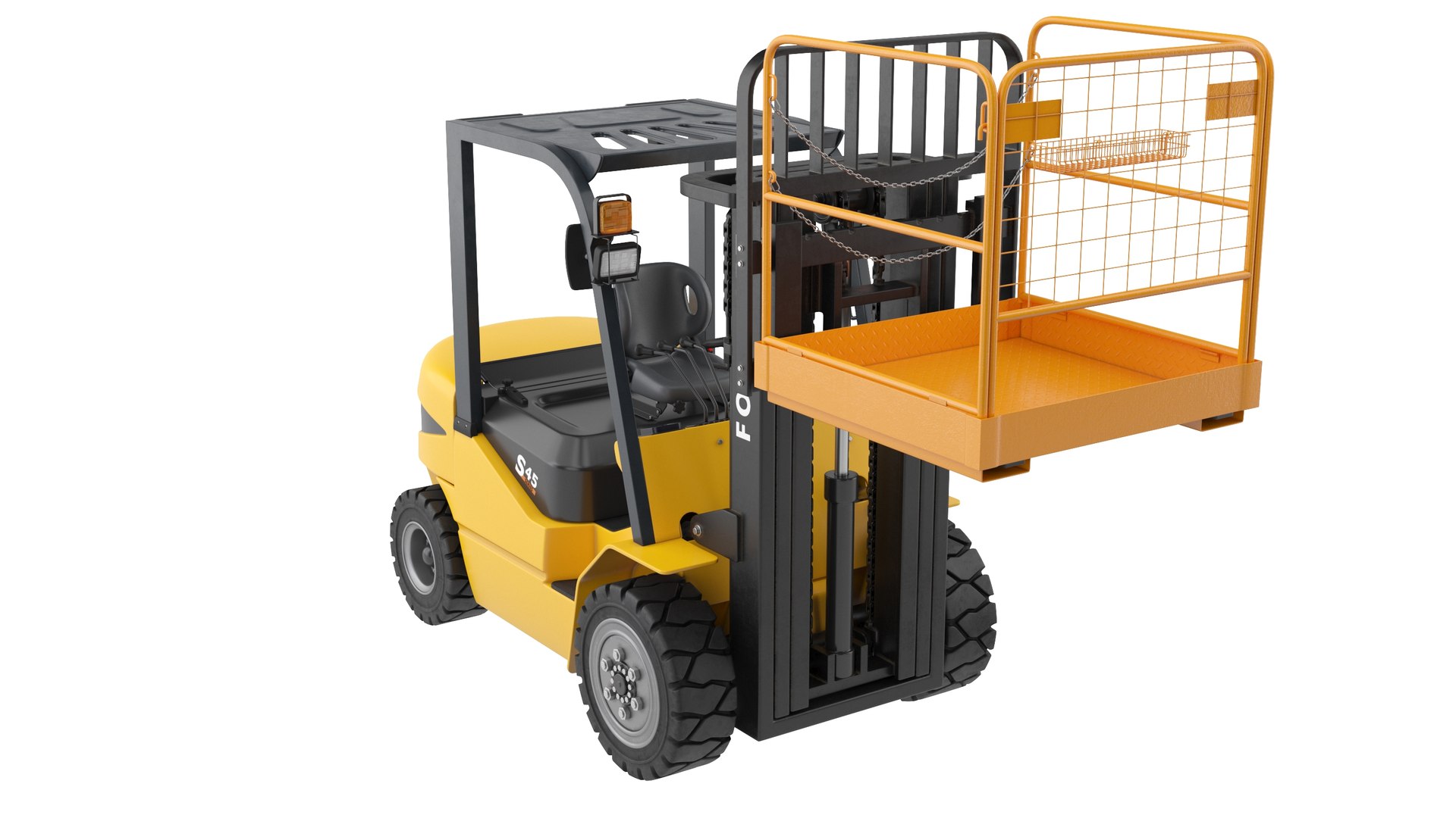 3D Forklift With A Cage Model - TurboSquid 2048908