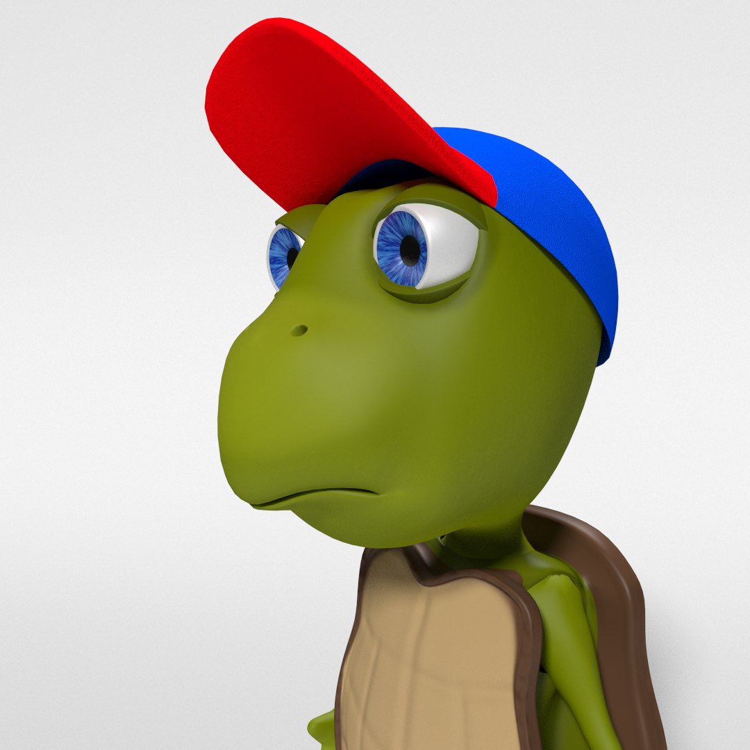 cartoon turtle rig 3d model