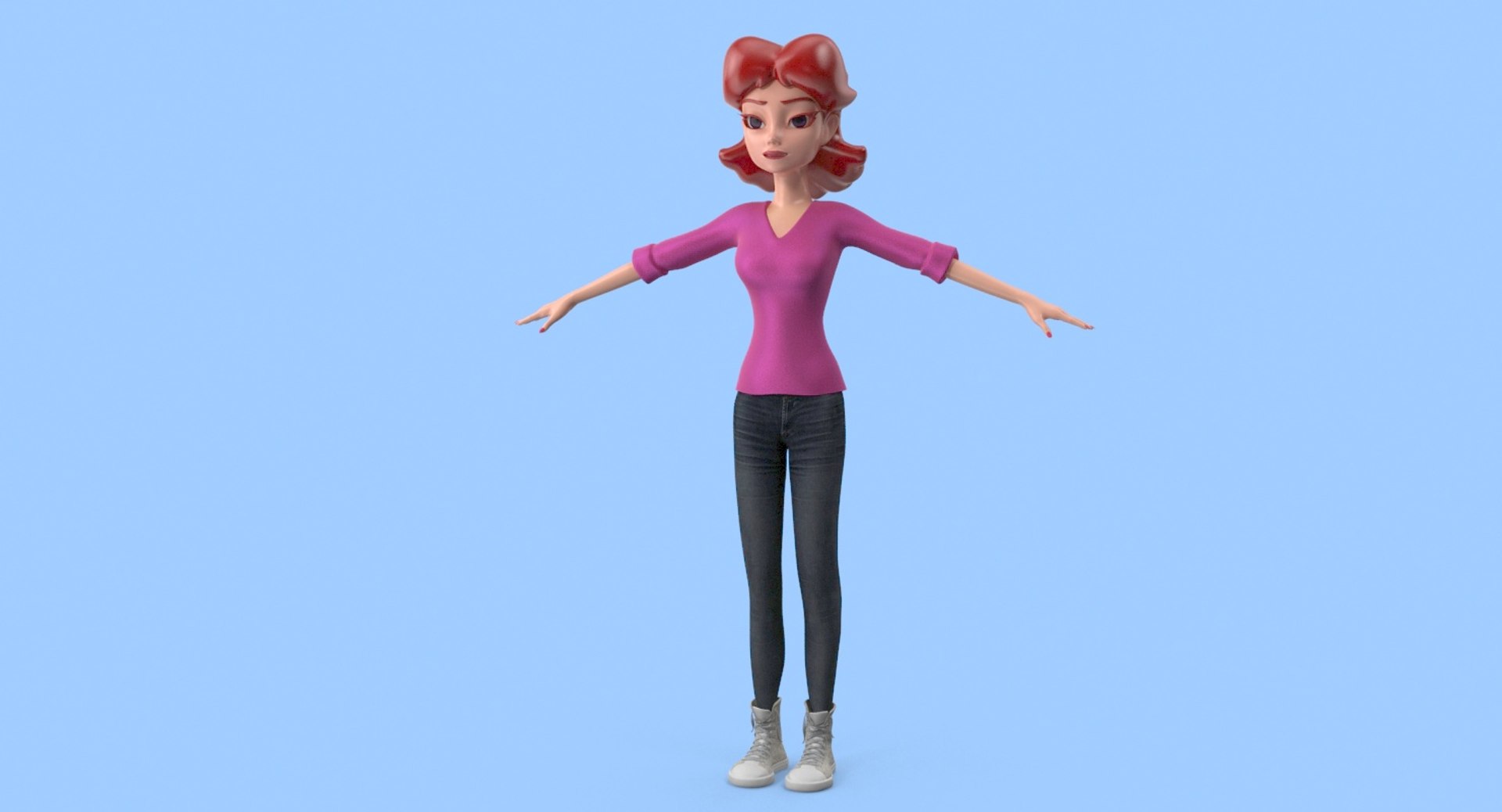 3d Cartoon Female Model
