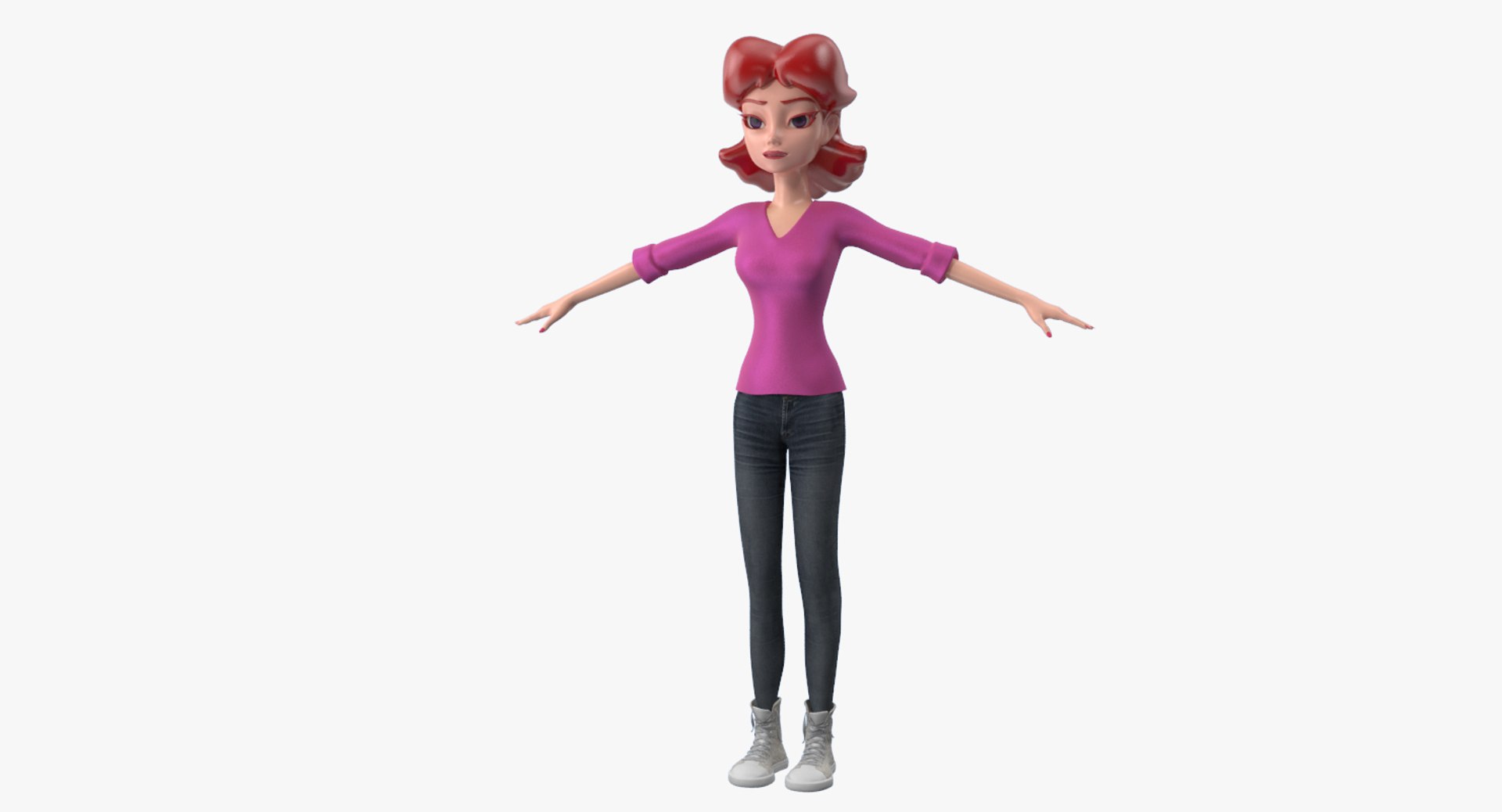 3d Cartoon Female Model