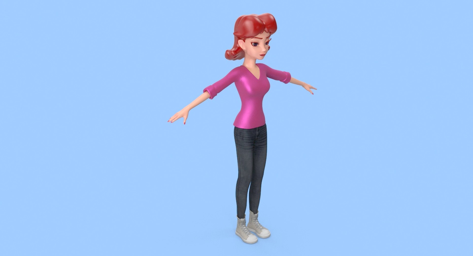 3d Cartoon Female Model