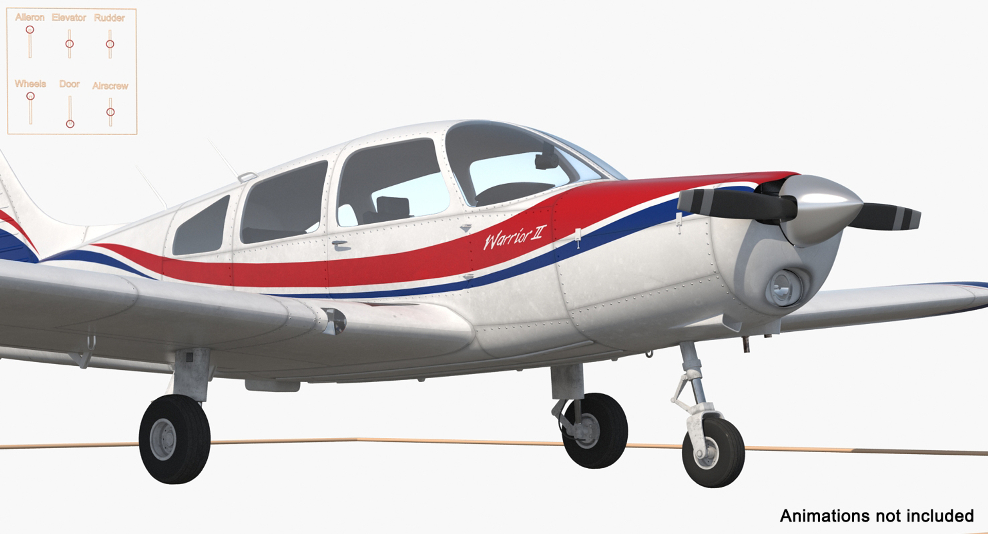 3D Piper Pa28-161 Cherokee Rigged - TurboSquid 1167480