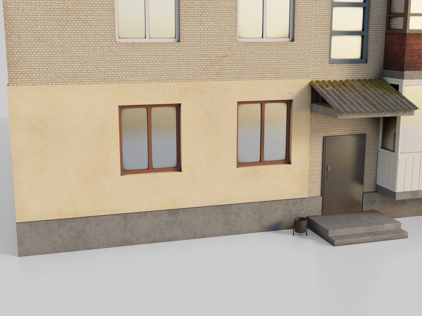 Two-Story Apartment Building Tile 3D Model - TurboSquid 1951158