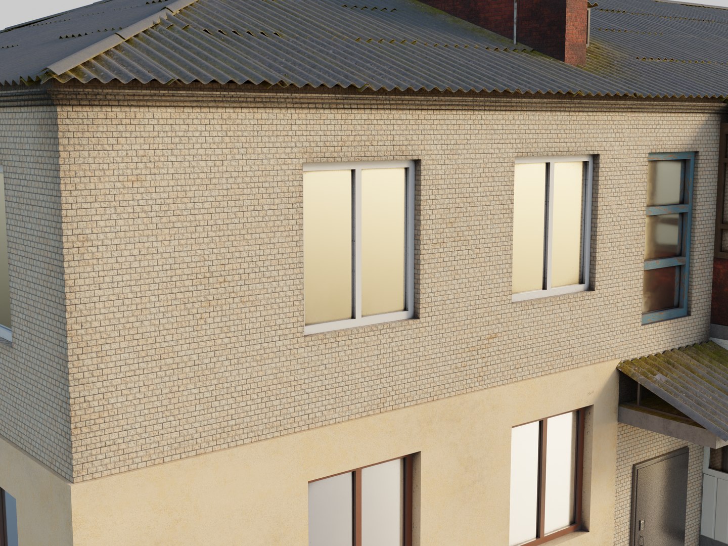 Two-Story Apartment Building Tile 3D Model - TurboSquid 1951158