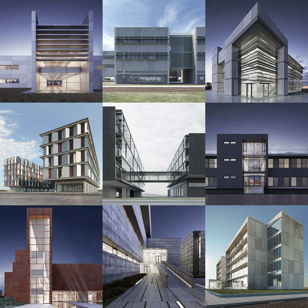 modelo 3d Colección Escenas de edificios contemporáneos - TurboSquid ...