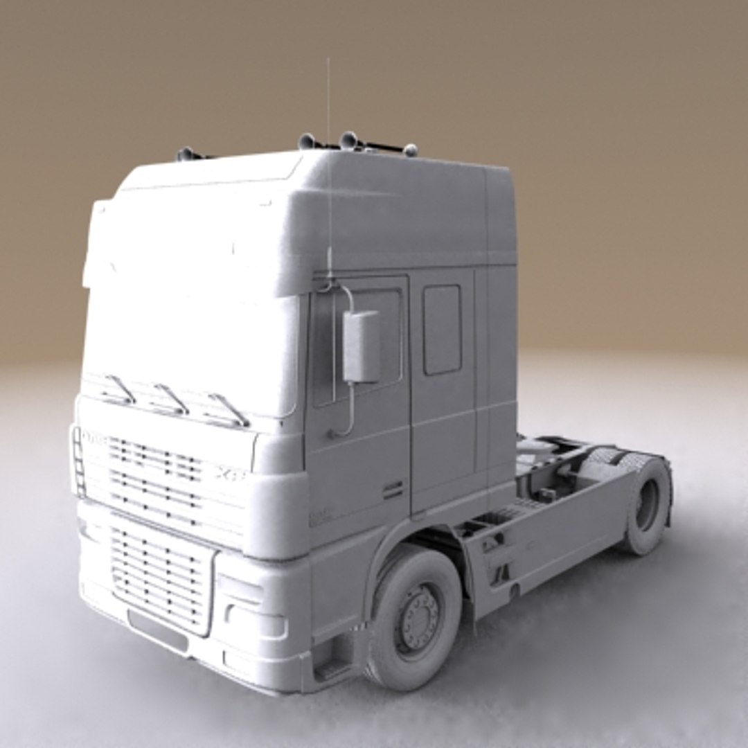daf xf semi truck 3d model