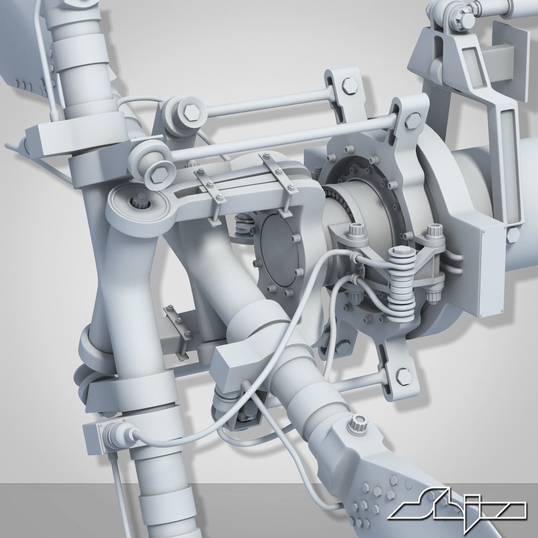 apache helicopter tail rotor 3d model