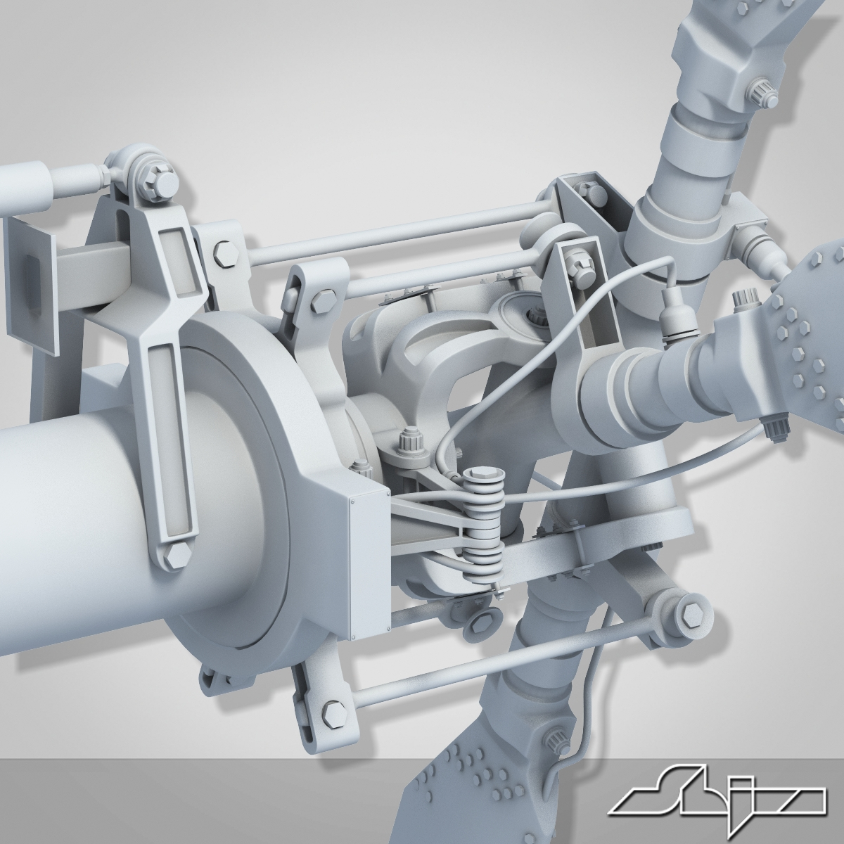 apache helicopter tail rotor 3d model