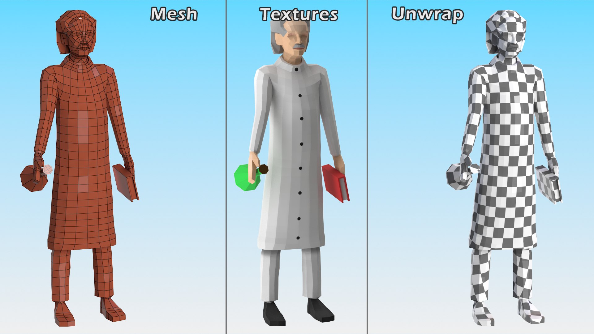 Low Poly Scientist model - TurboSquid 2183823