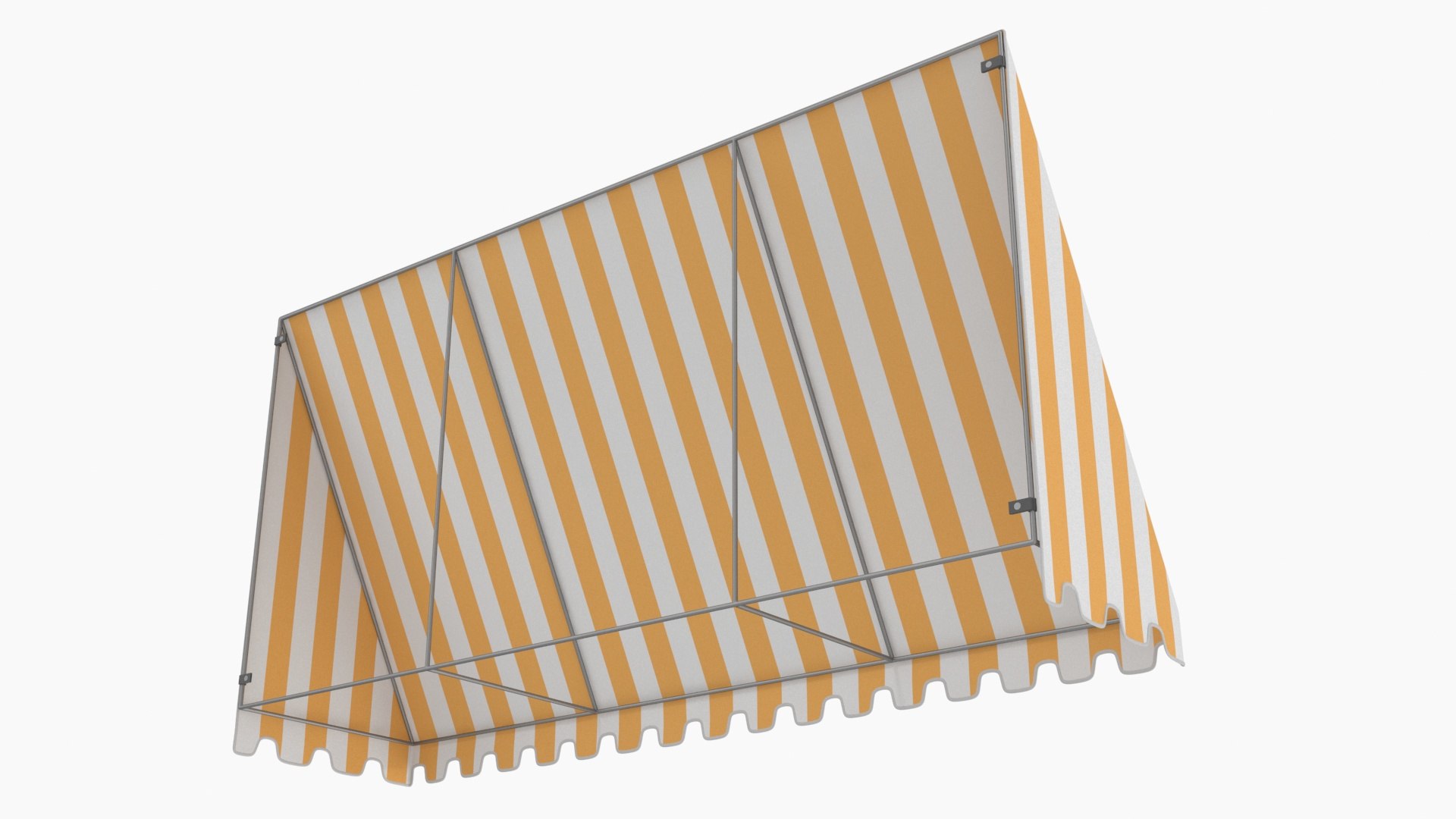 3D Storefront Awning Tent Striped Orange Model - TurboSquid 2201919