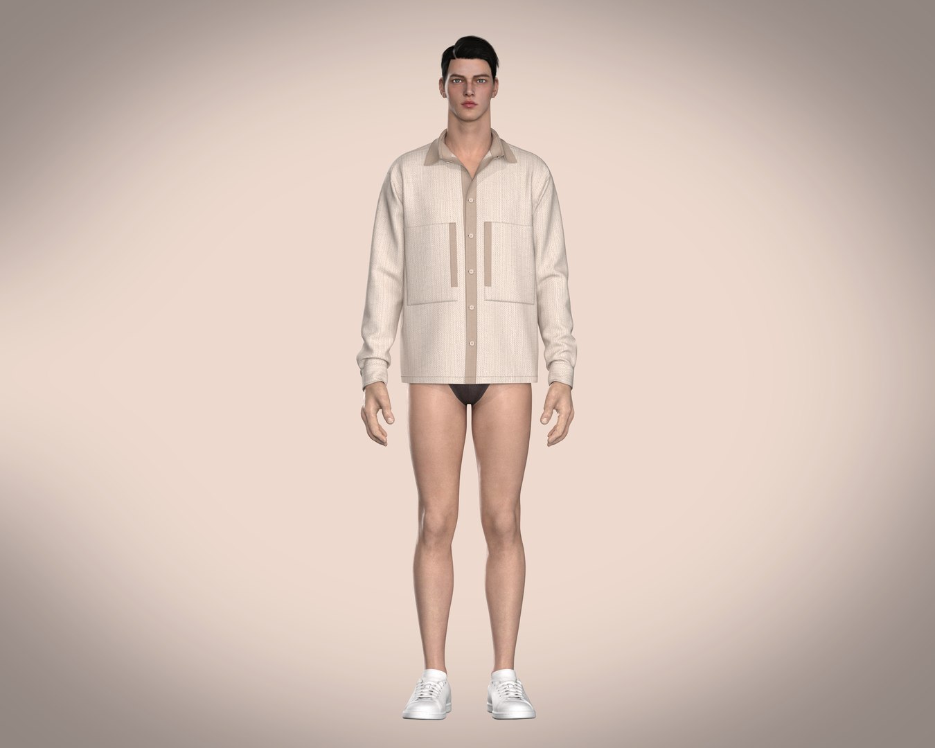 Mens Full Sleeve Shirt With Texture Fabric And Graphic 3D Model ...