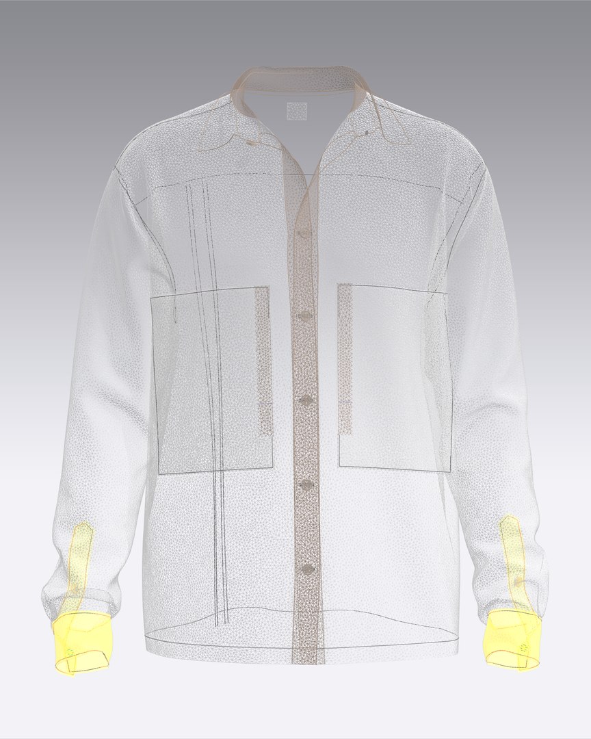 Mens Full Sleeve Shirt With Texture Fabric And Graphic 3D Model ...