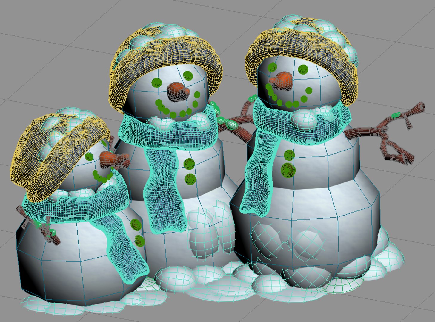 3D Snowman Snow Model - TurboSquid 1461809