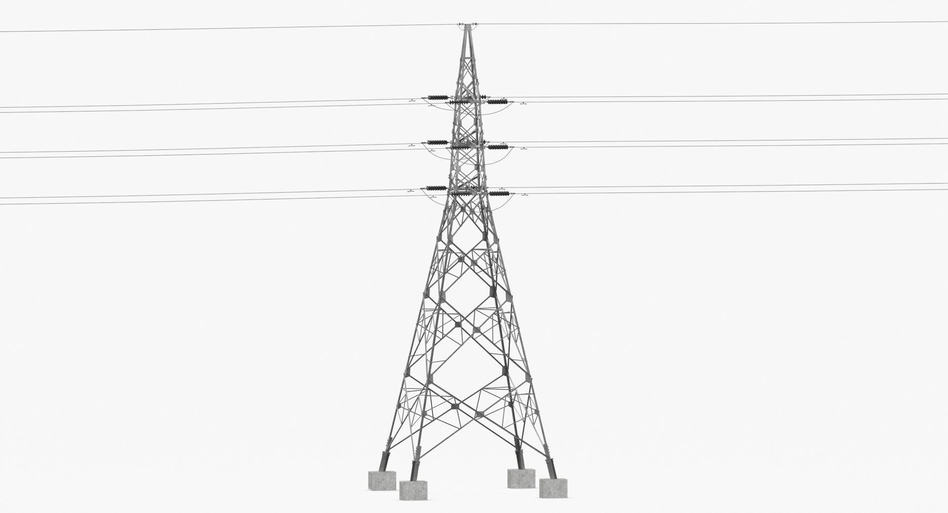 3D Power Lines High Tension Clean and Dirty - TurboSquid 1864568