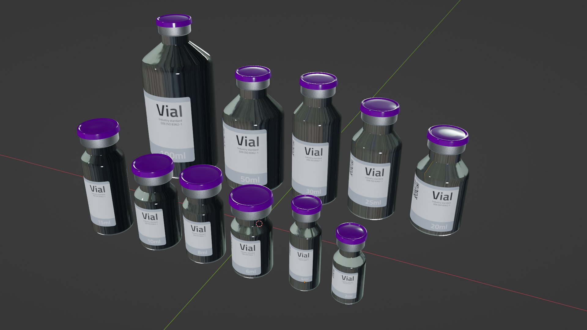 3D Vials Tubular Glass Industry Standard DIN ISO 8362-1 In 11 Sizes ...