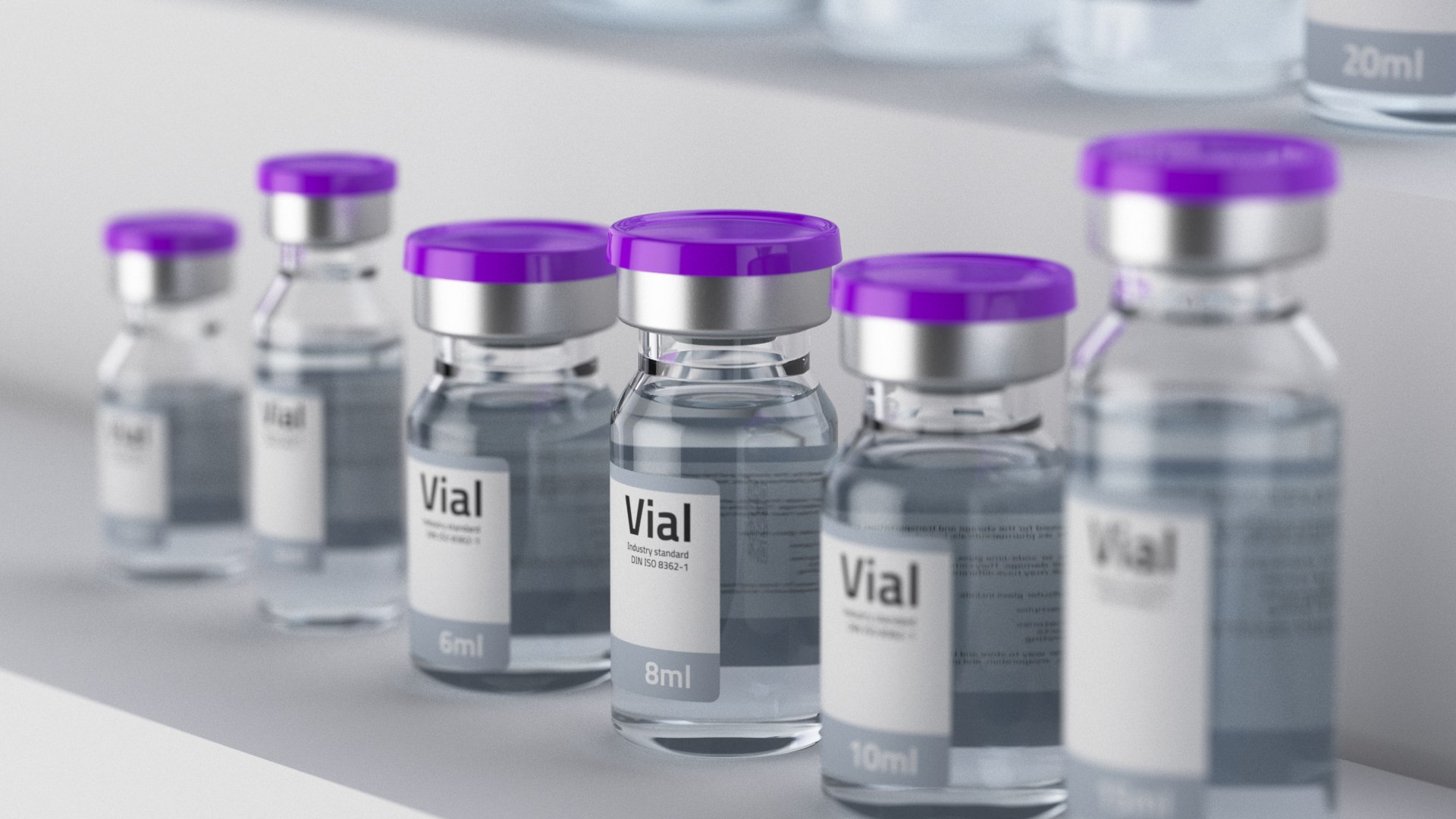 3D Vials Tubular Glass Industry Standard DIN ISO 8362-1 In 11 Sizes ...