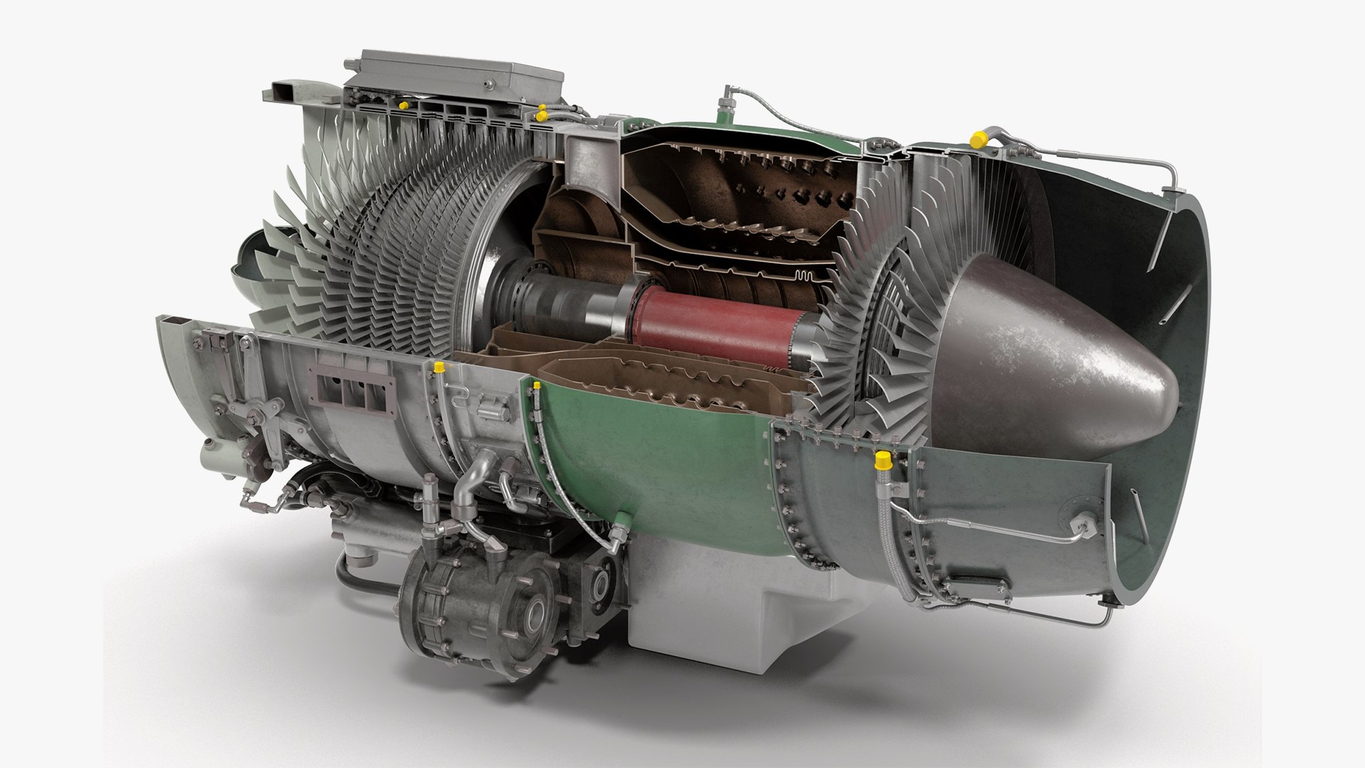 Cutaway Turbofan Jet Engine 3D Model - TurboSquid 2347589
