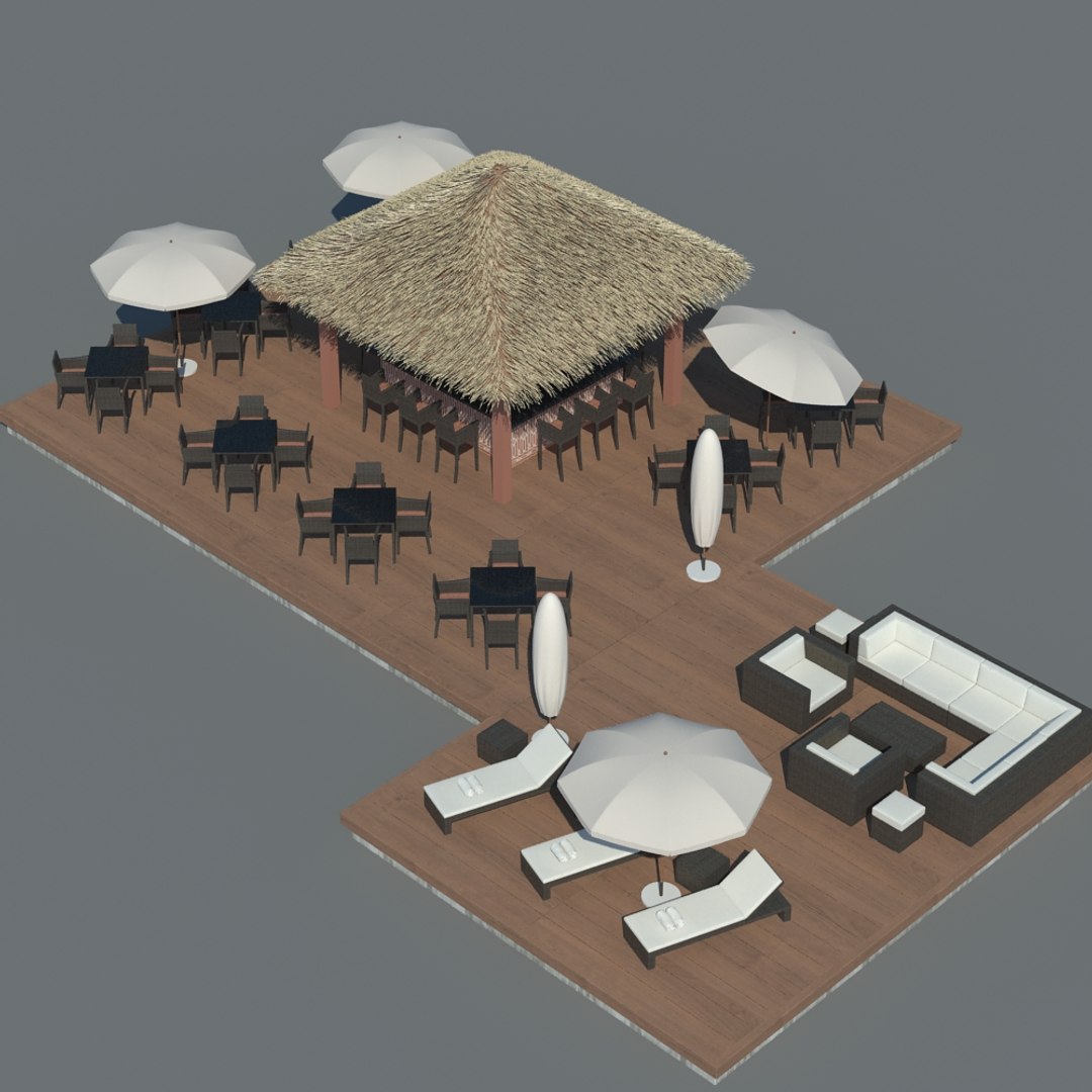3d beachbar bar