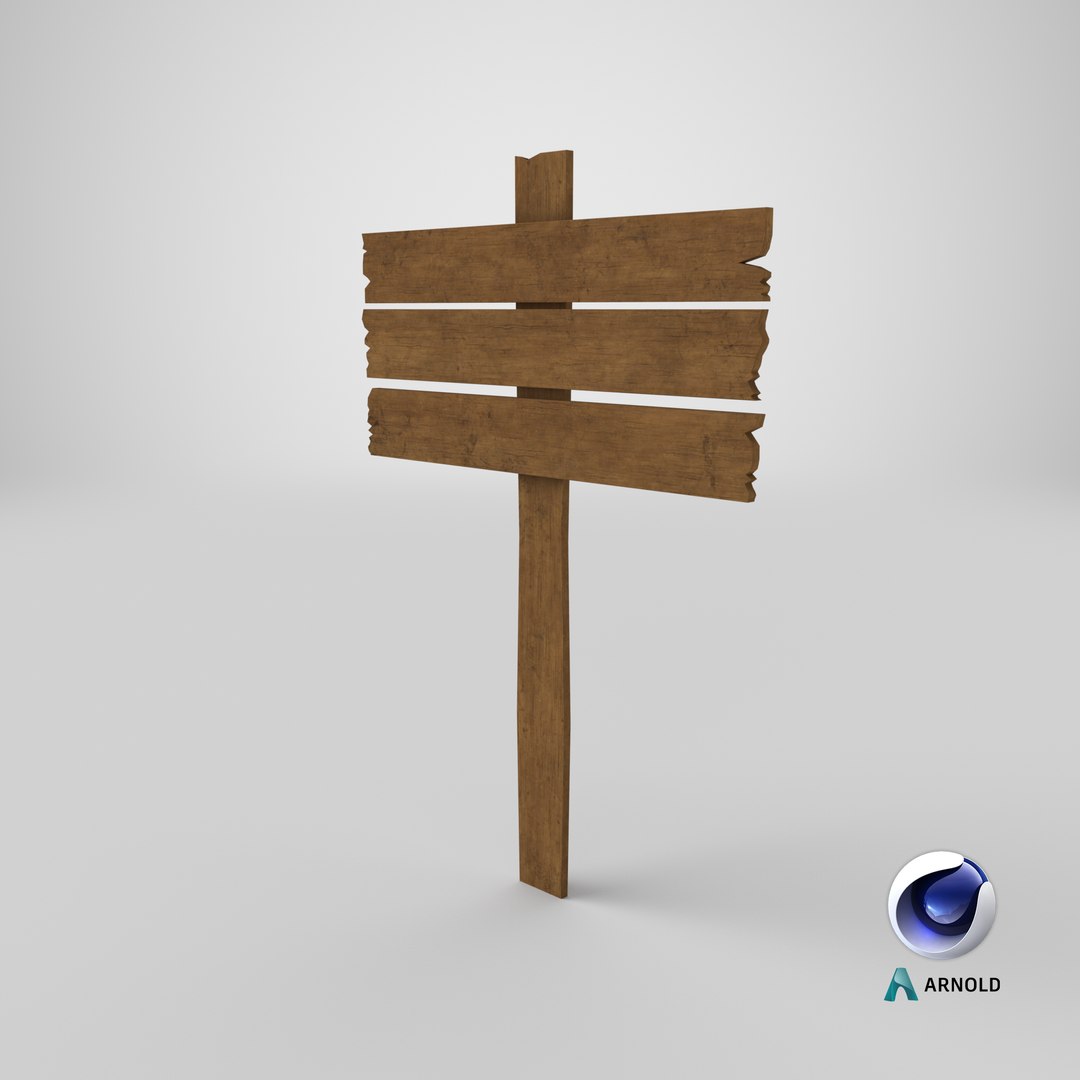 3D Wood Sign - TurboSquid 1614673