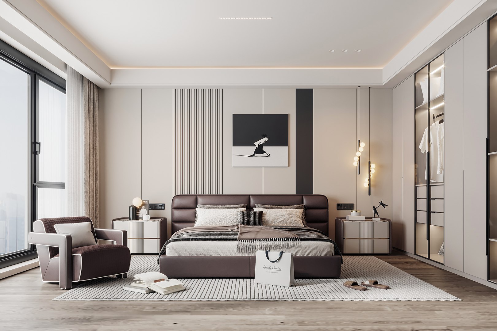 3D Modern bedroom model - TurboSquid 2161450