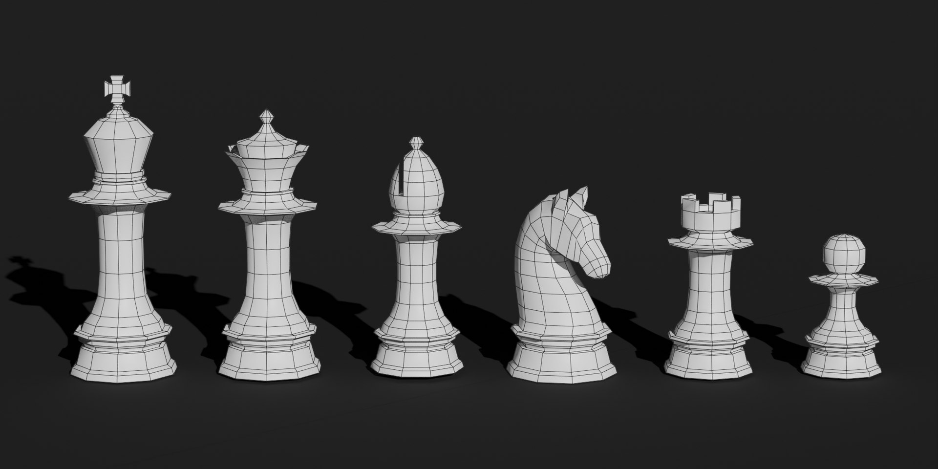 3D Vintage Chess Set - LOW POLY - All 32 Pieces And Board - TurboSquid ...