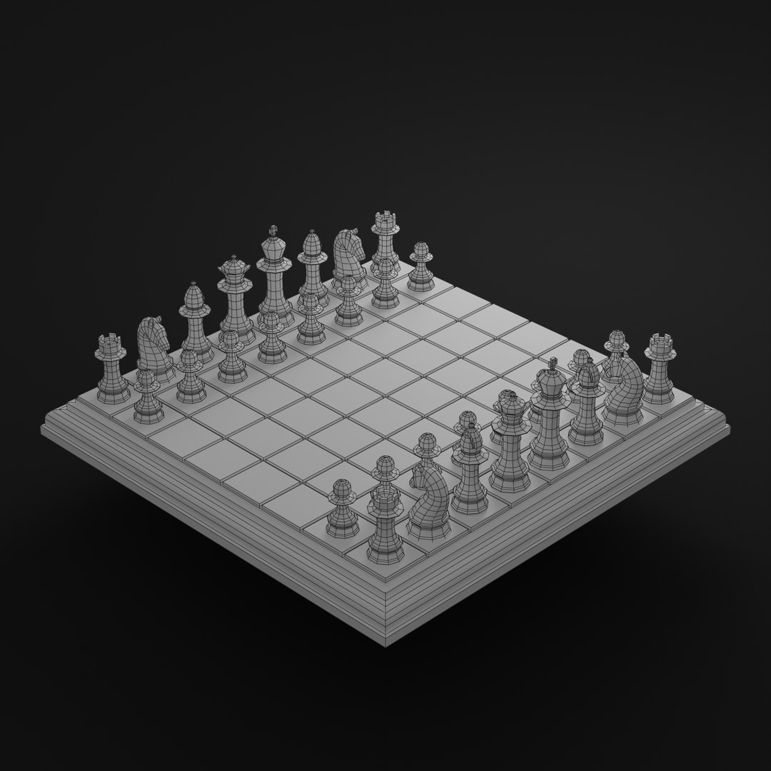 3D Vintage Chess Set - LOW POLY - All 32 Pieces And Board - TurboSquid ...