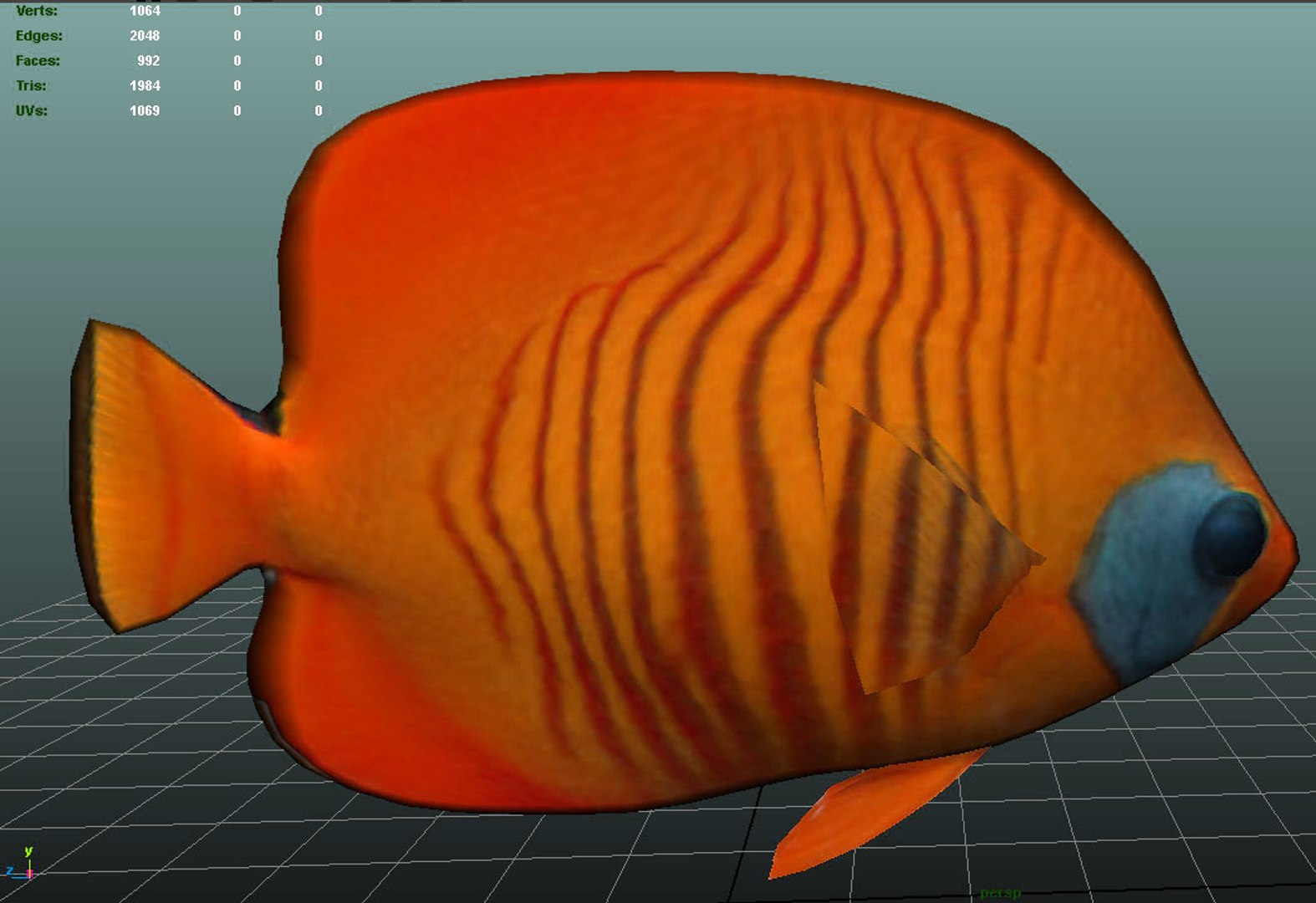 Gold Cheek Butterfly Fish Model - TurboSquid 1244967