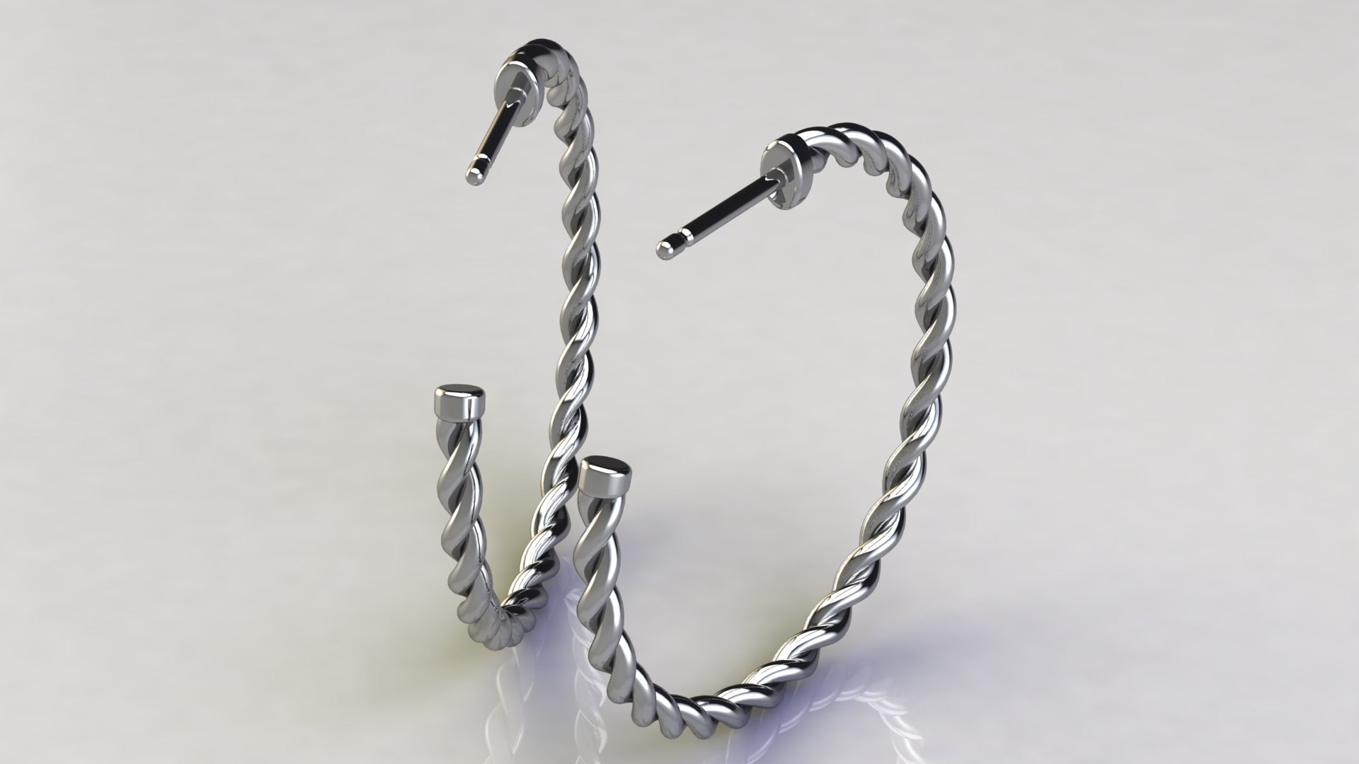 3D Cable Hoop Earrings - TurboSquid 1569299