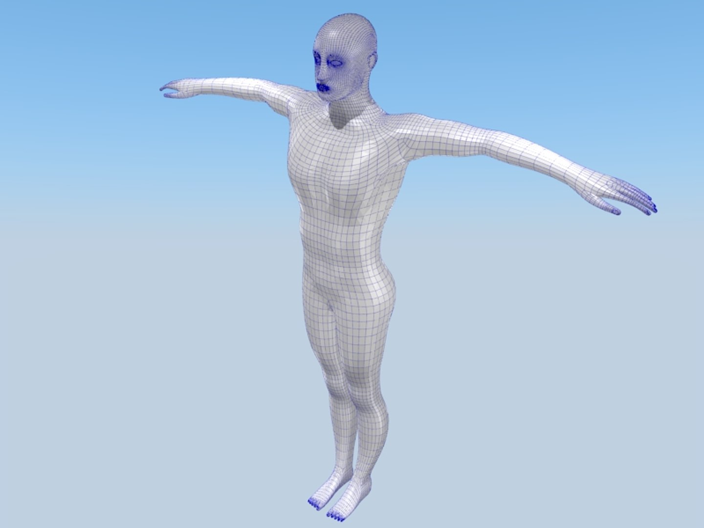 Middle-poly Human Texturing 3d 3ds