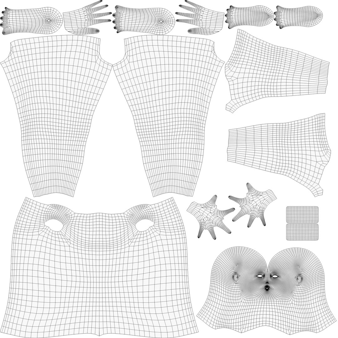 Middle-poly Human Texturing 3d 3ds