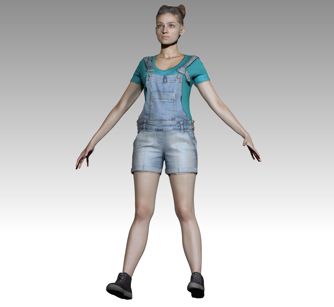 3D Photogrammetry Young Woman A-pose - TurboSquid 1586940