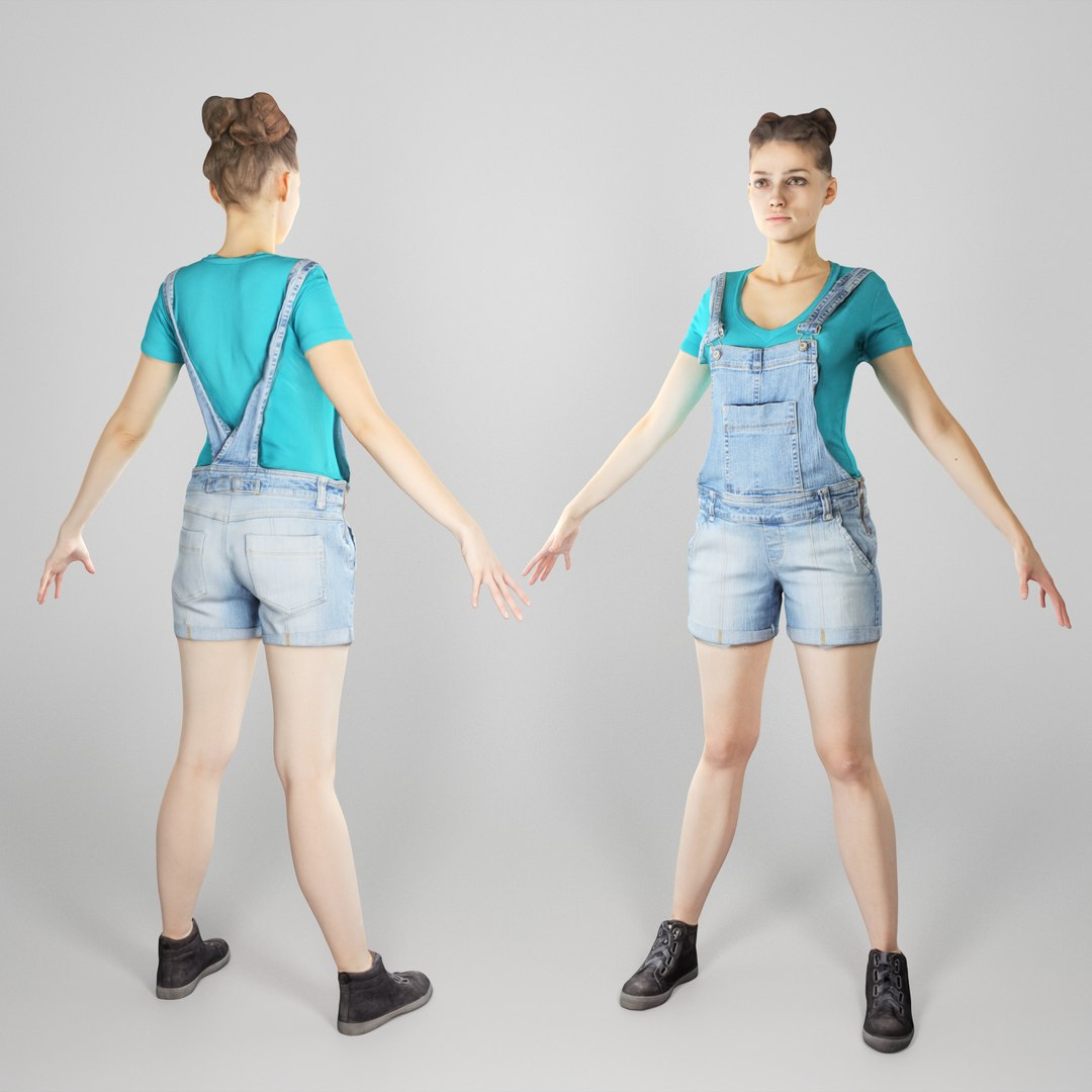 3D Photogrammetry Young Woman A-pose - TurboSquid 1586940