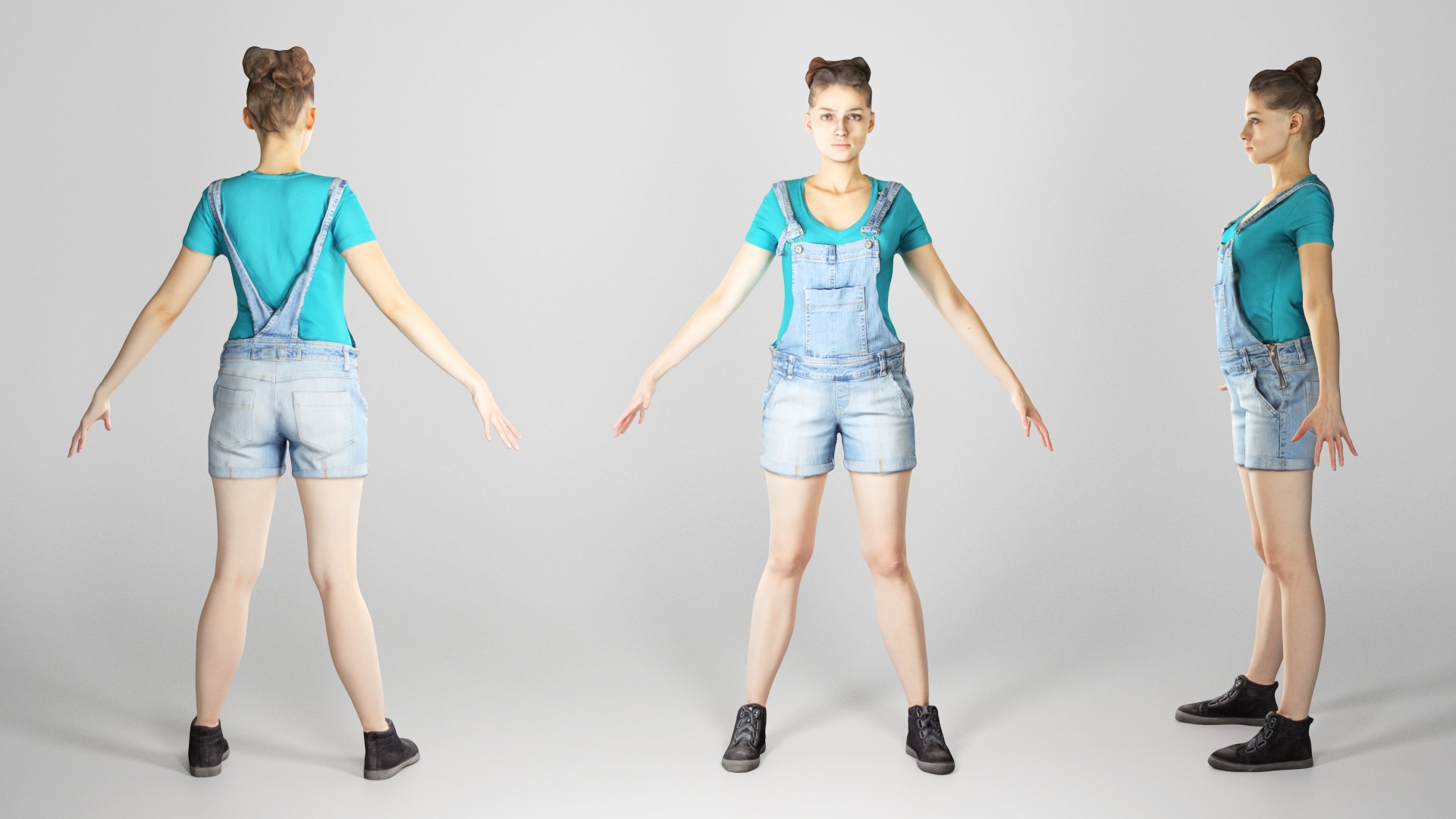 3D Photogrammetry Young Woman A-pose - TurboSquid 1586940