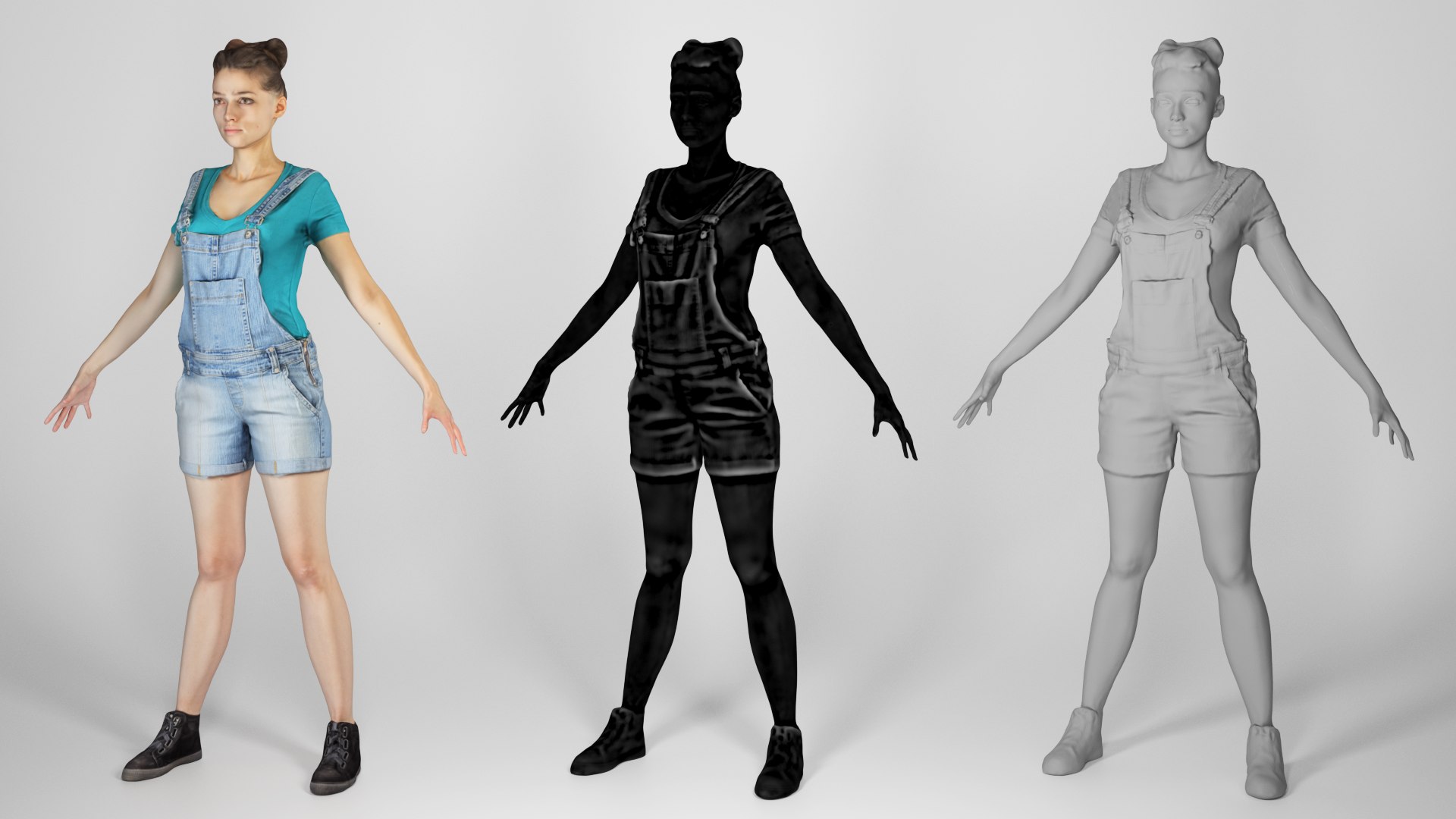 3D Photogrammetry Young Woman A-pose - TurboSquid 1586940