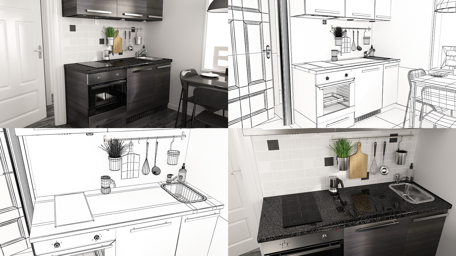 Small Kitchen 3d Max