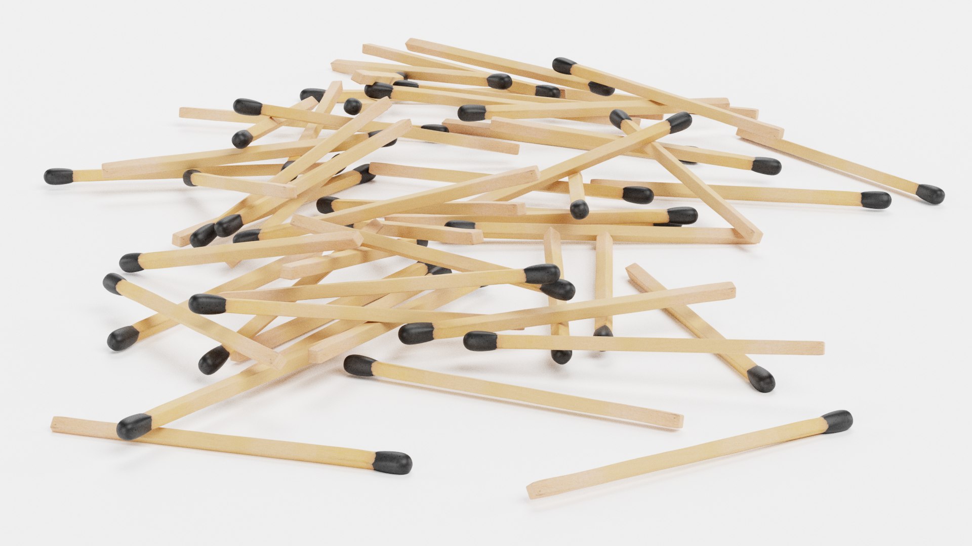 3D Pile Matches Model - TurboSquid 1529334