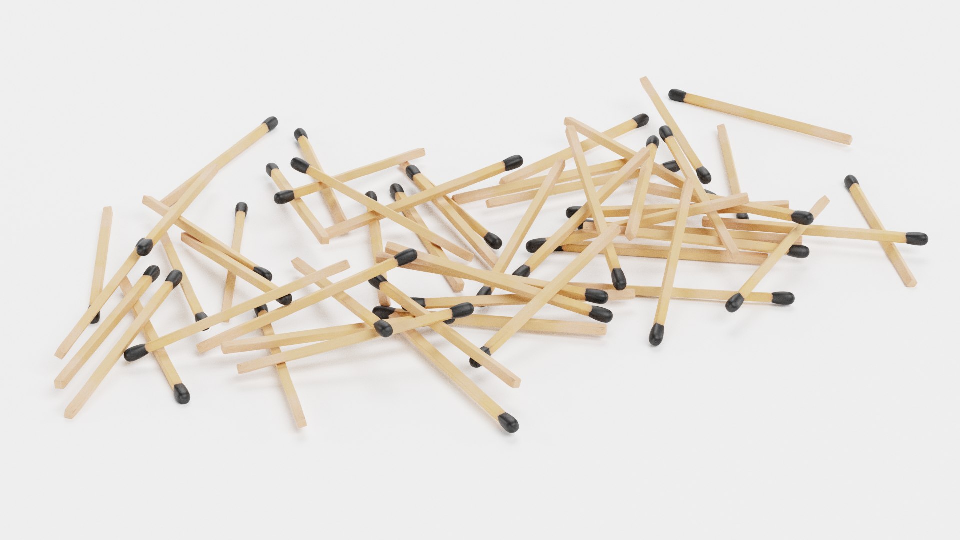 3D Pile Matches Model - TurboSquid 1529334