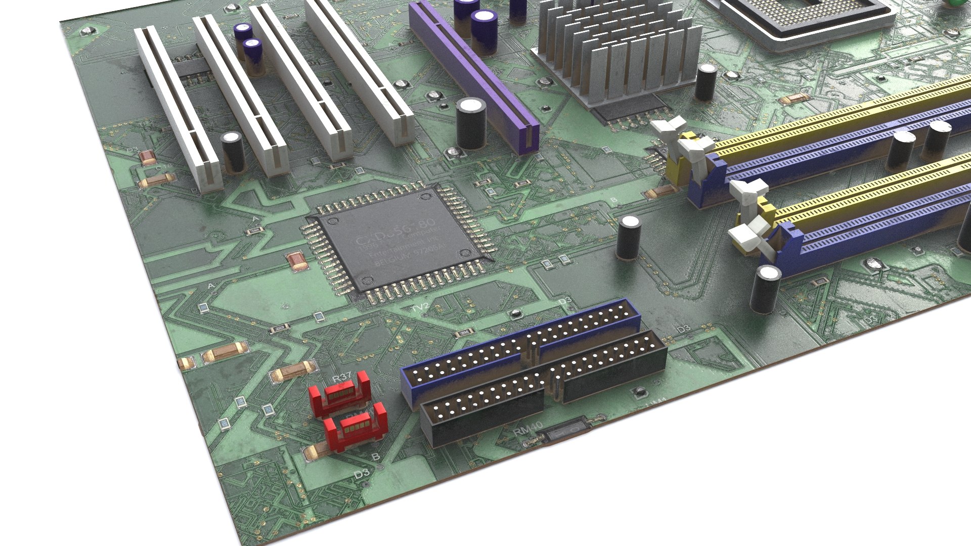 3D Model Motherboard Old HD - TurboSquid 2069283