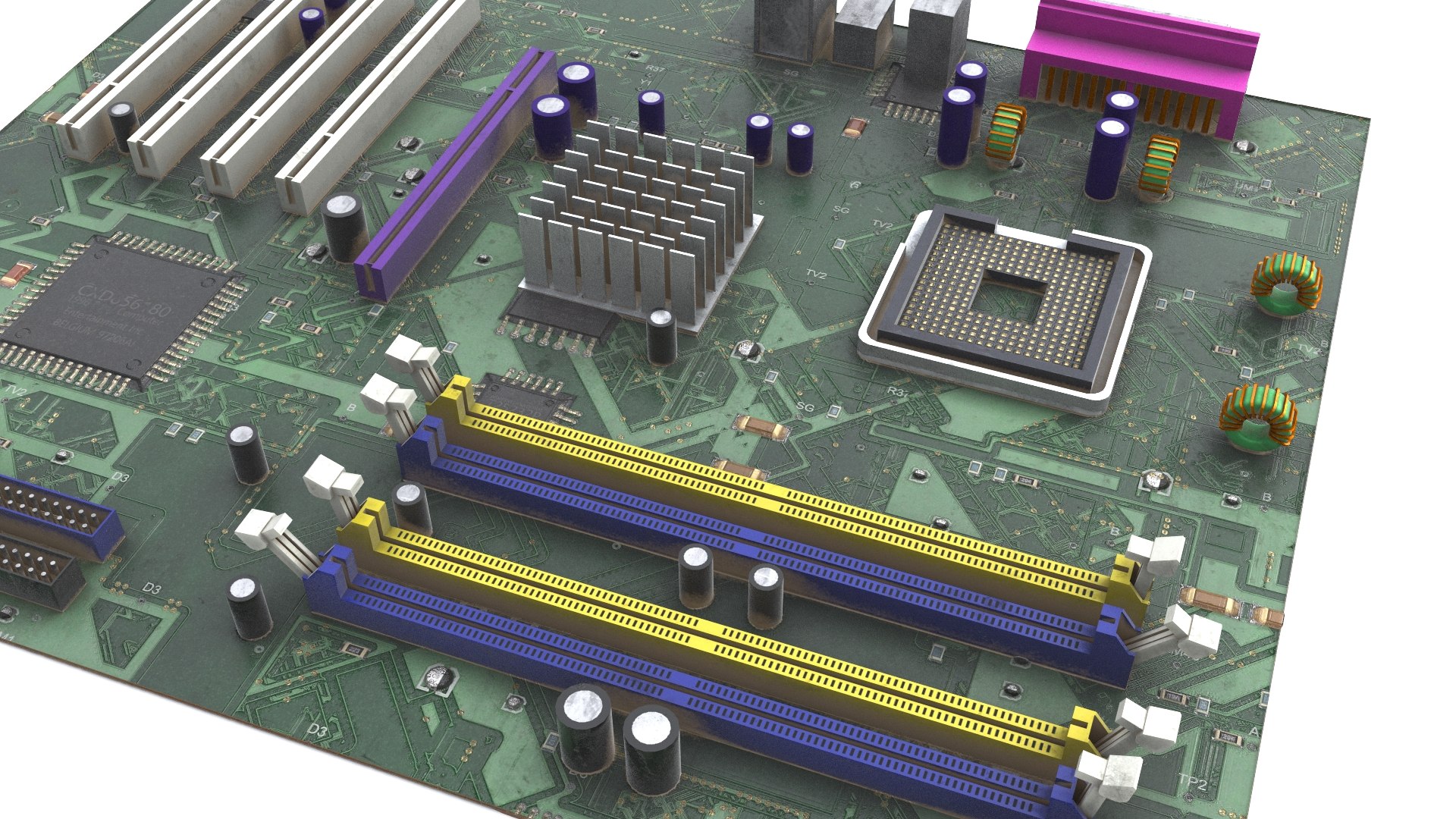 3D Model Motherboard Old HD - TurboSquid 2069283