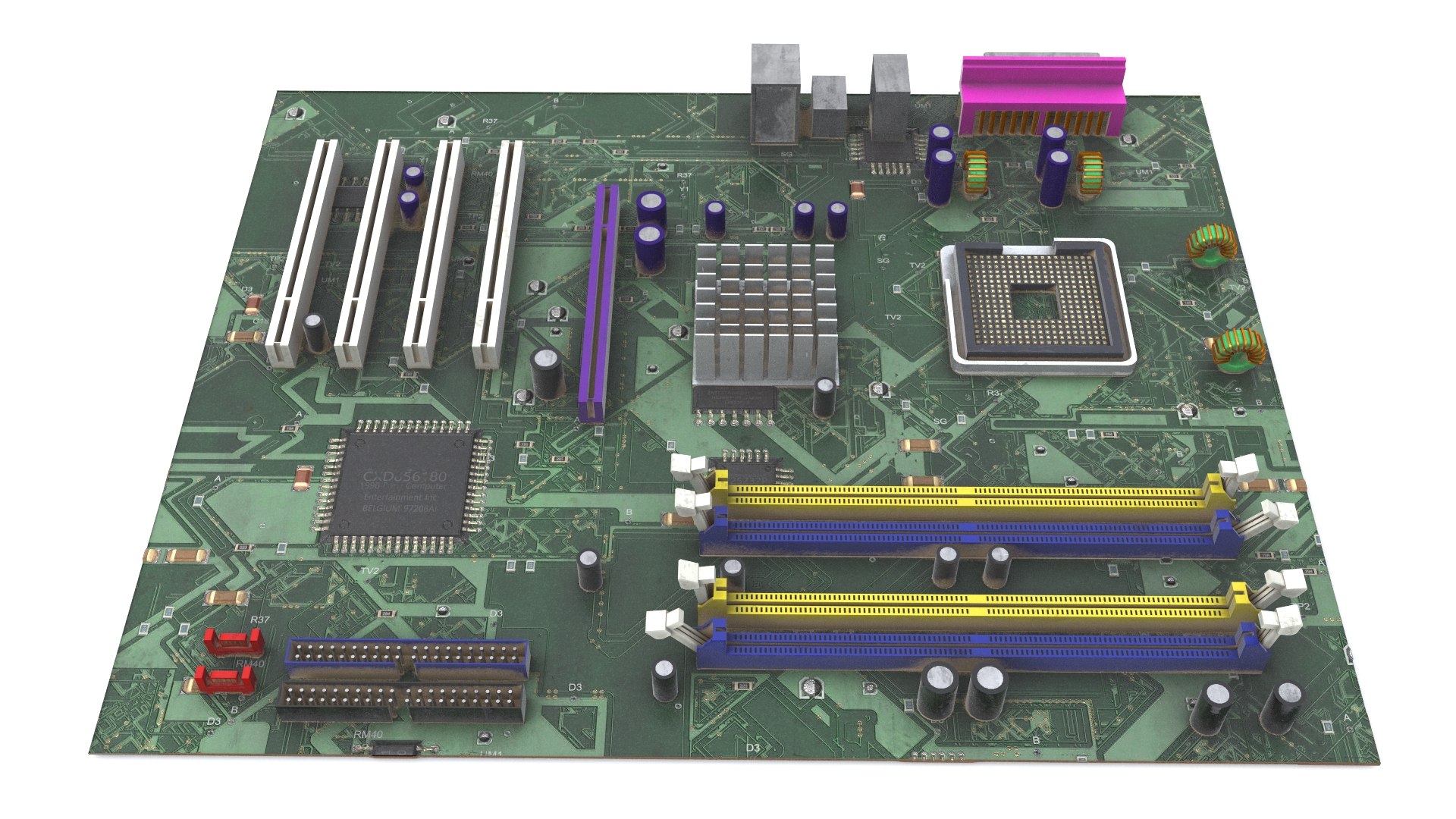 3D Model Motherboard Old HD - TurboSquid 2069283