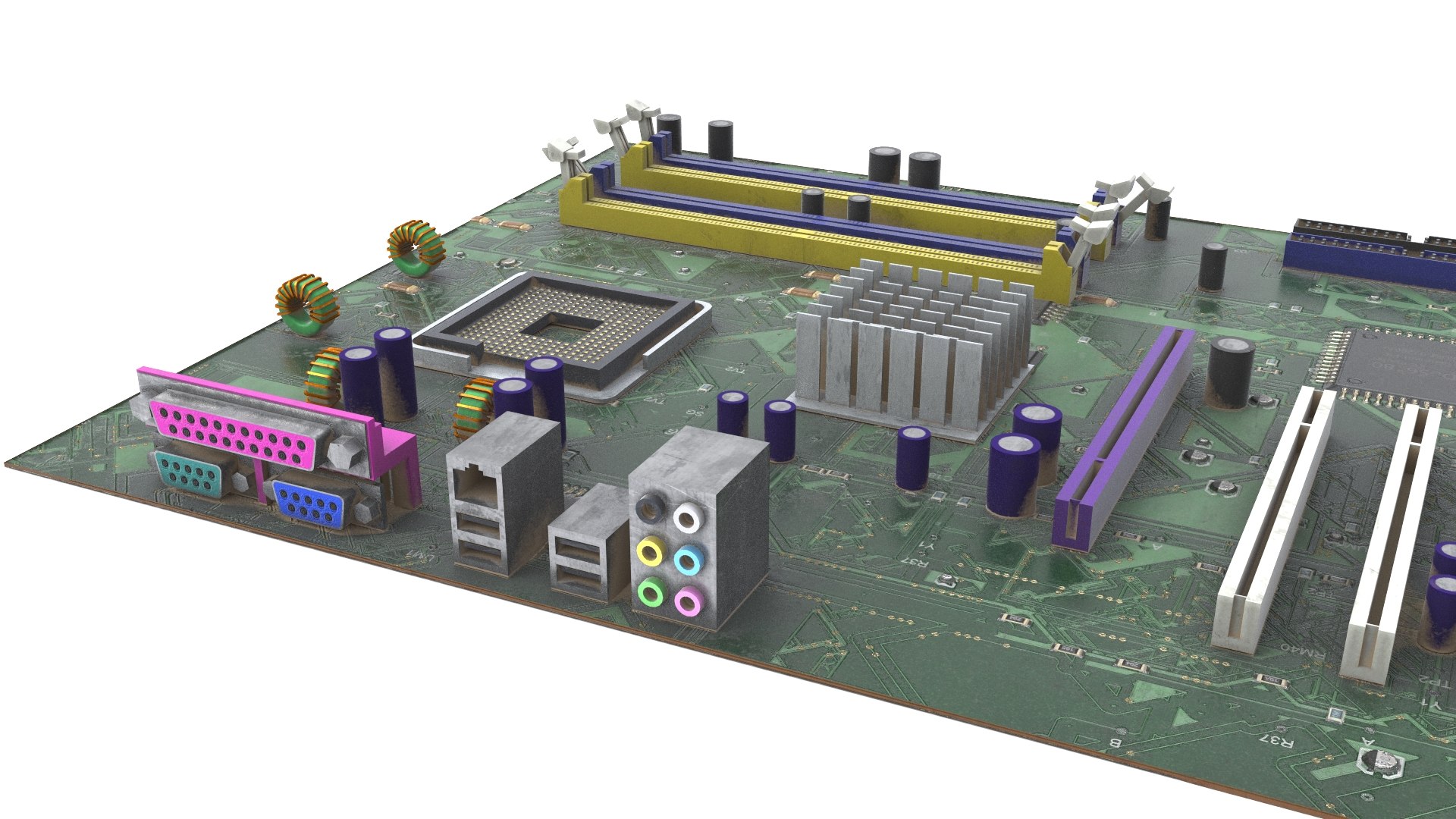 3D Model Motherboard Old HD - TurboSquid 2069283