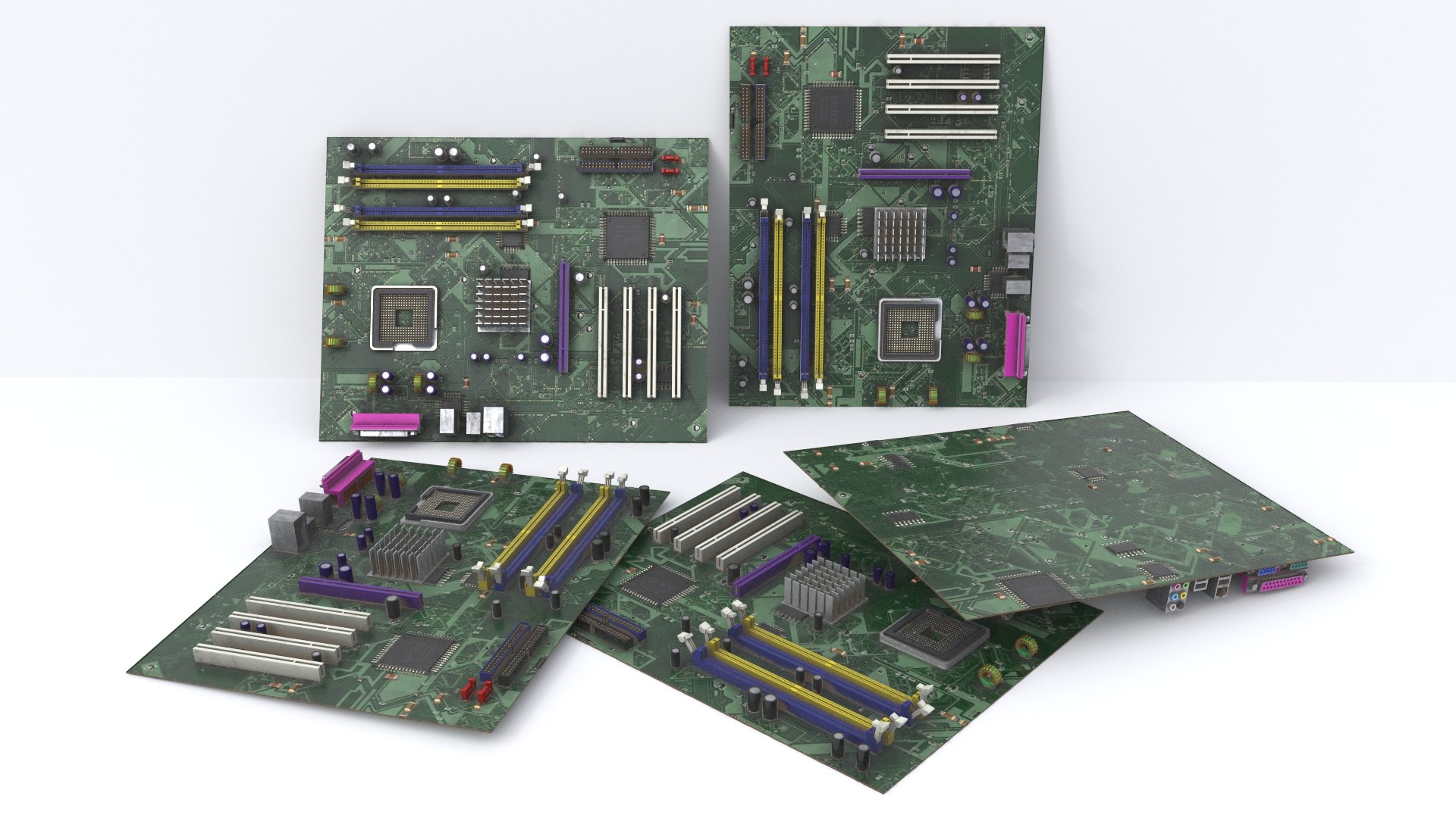 3D Model Motherboard Old HD - TurboSquid 2069283