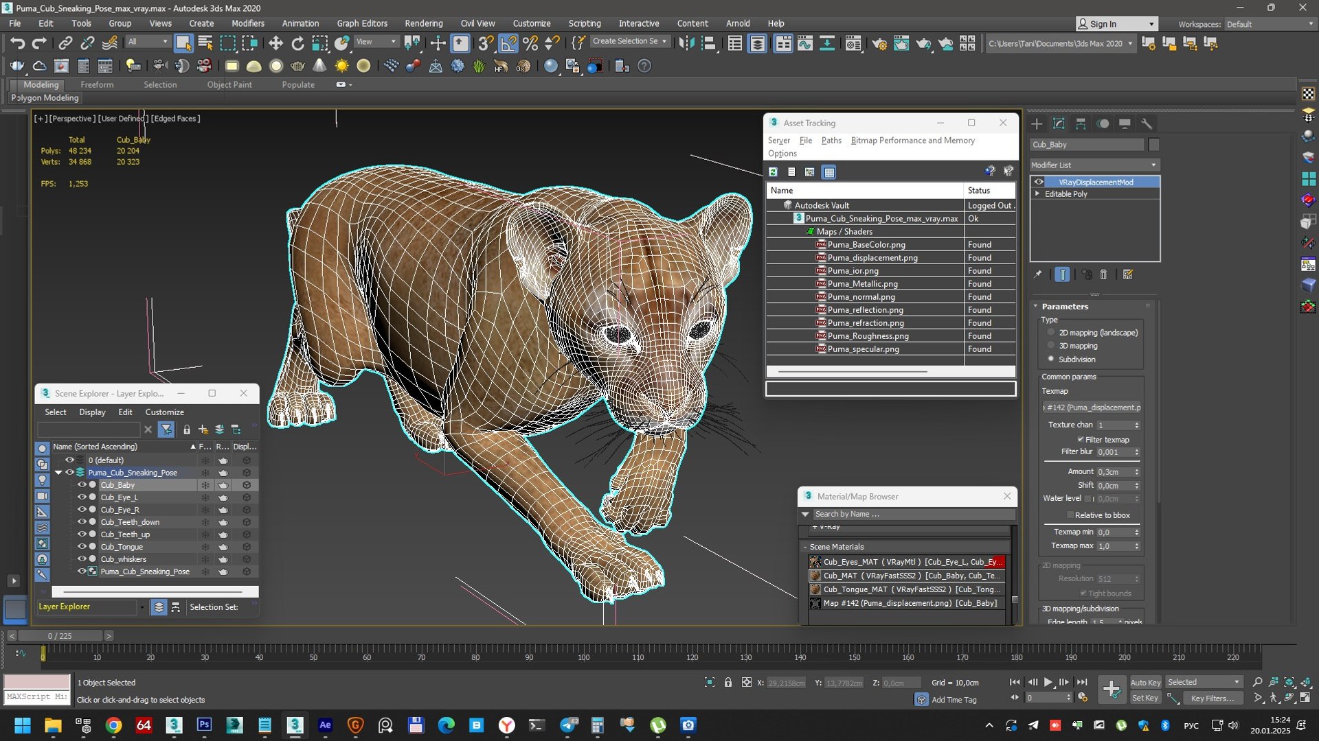 Puma Cub Sneaking Pose 3D Model - TurboSquid 2351843