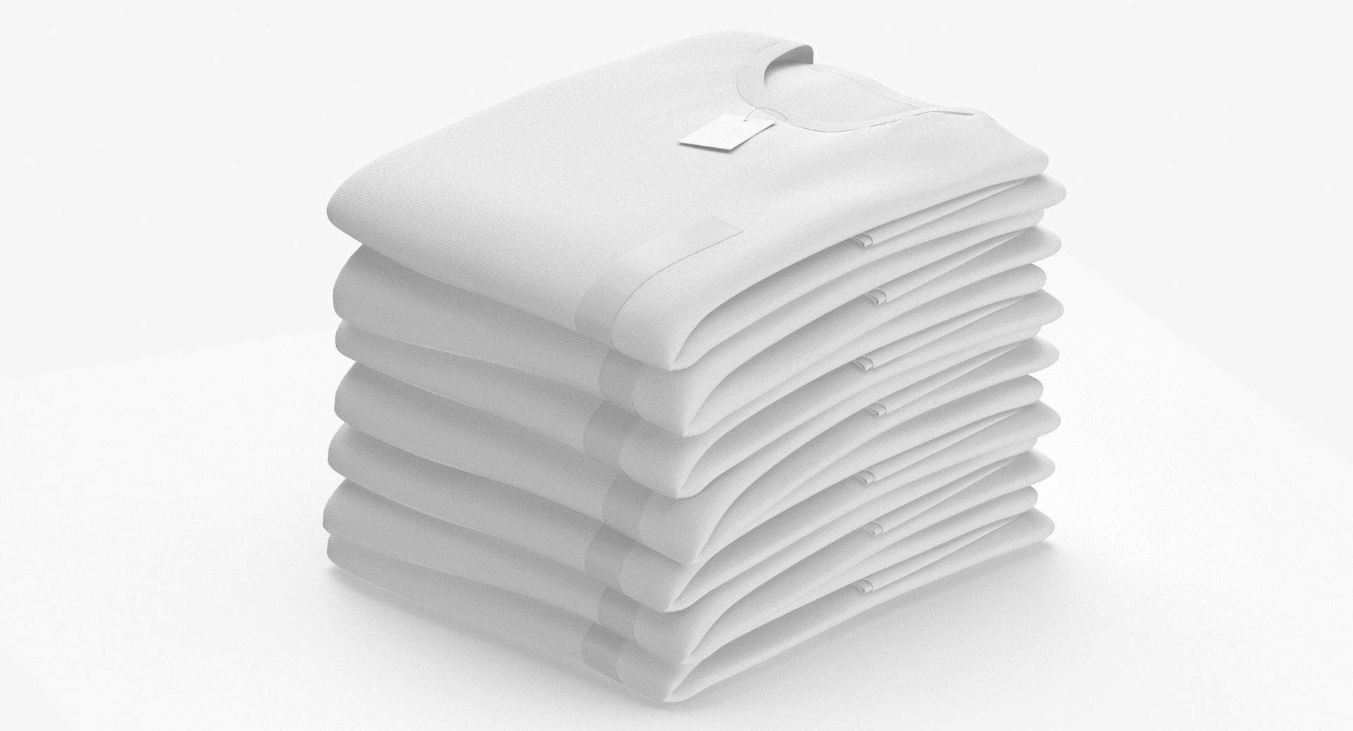Folded TShirt Round Neck 7 Pile White Gray And Black 3D Model ...
