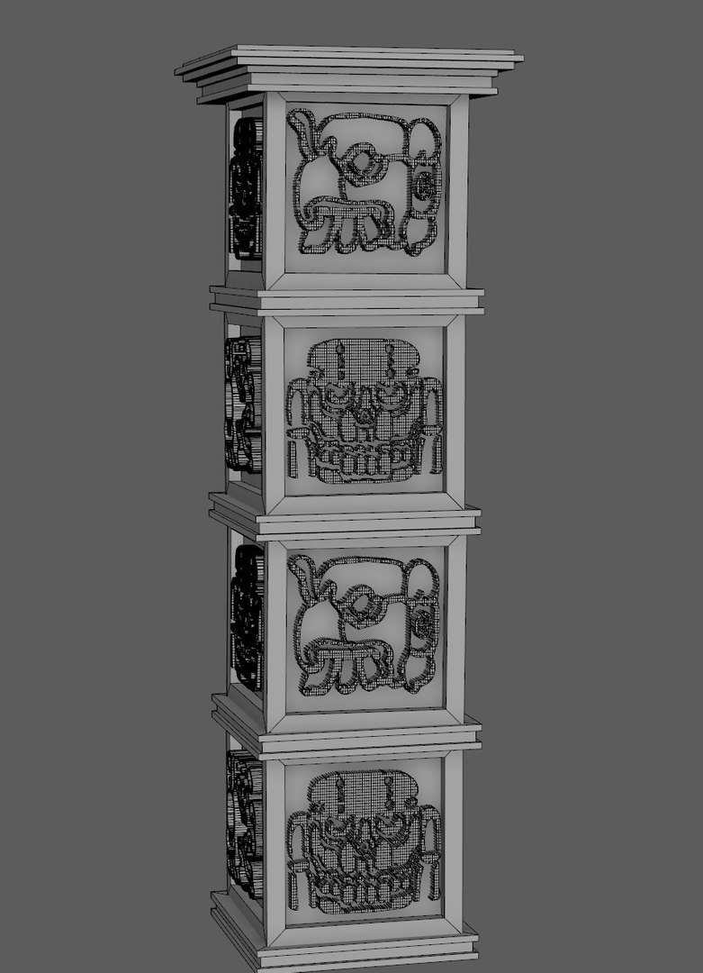 3D Model Column Aztec Pillar - TurboSquid 1405187