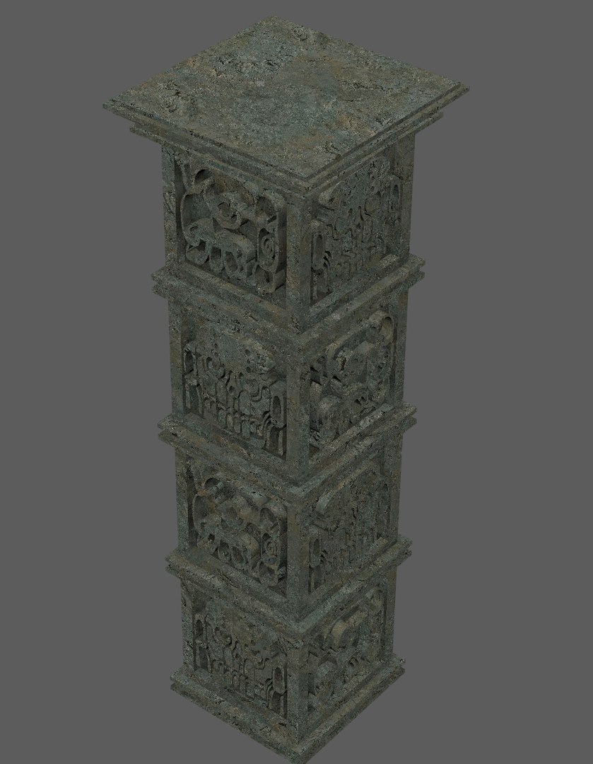 3D Model Column Aztec Pillar - TurboSquid 1405187