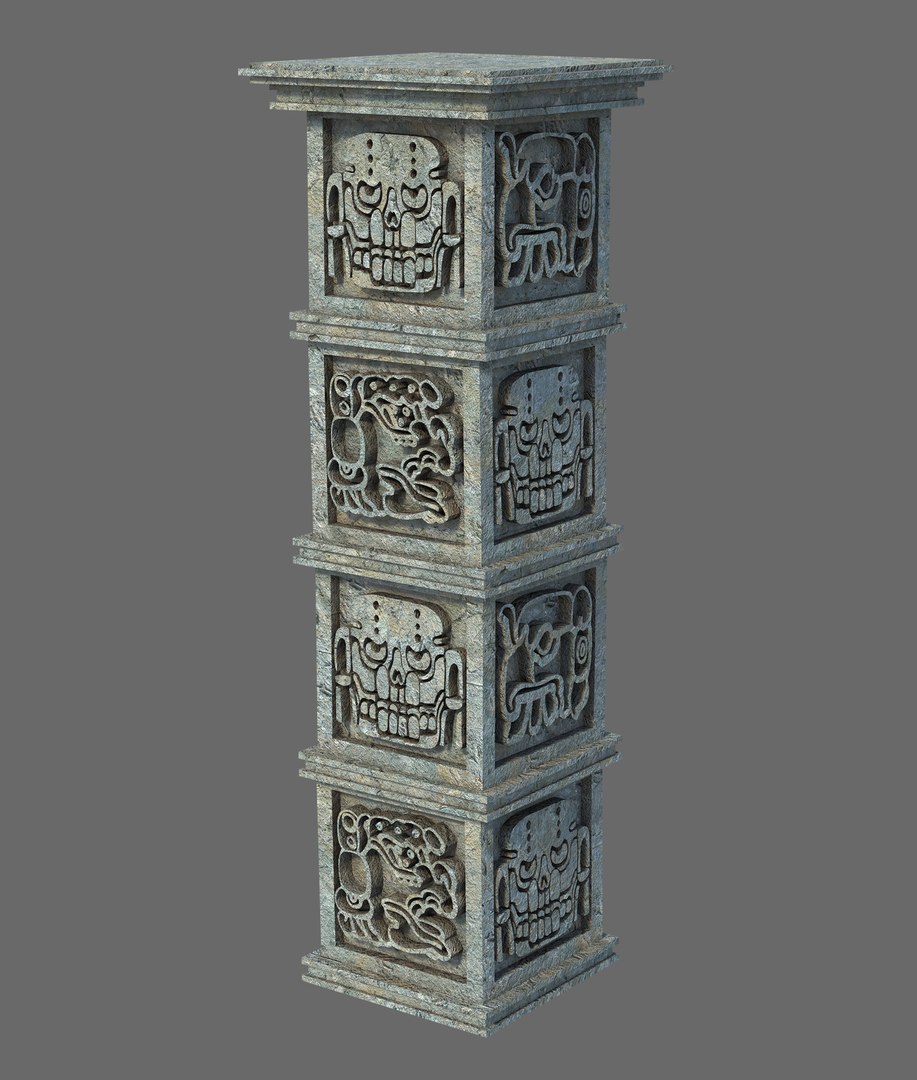 3D Model Column Aztec Pillar - TurboSquid 1405187