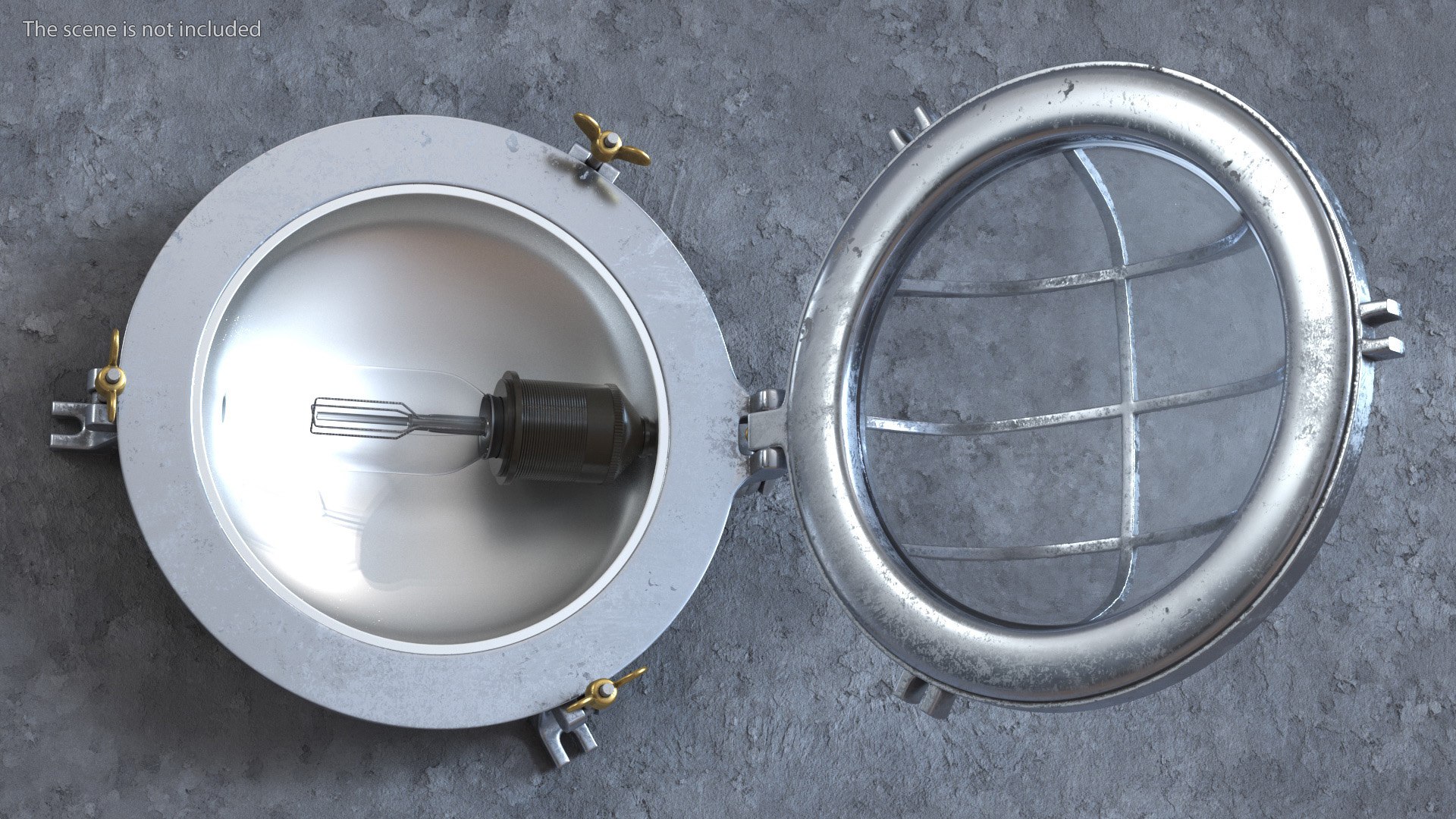 Outdoor Bulkhead Round Lamp Steel With Clear Glass 3D Model ...