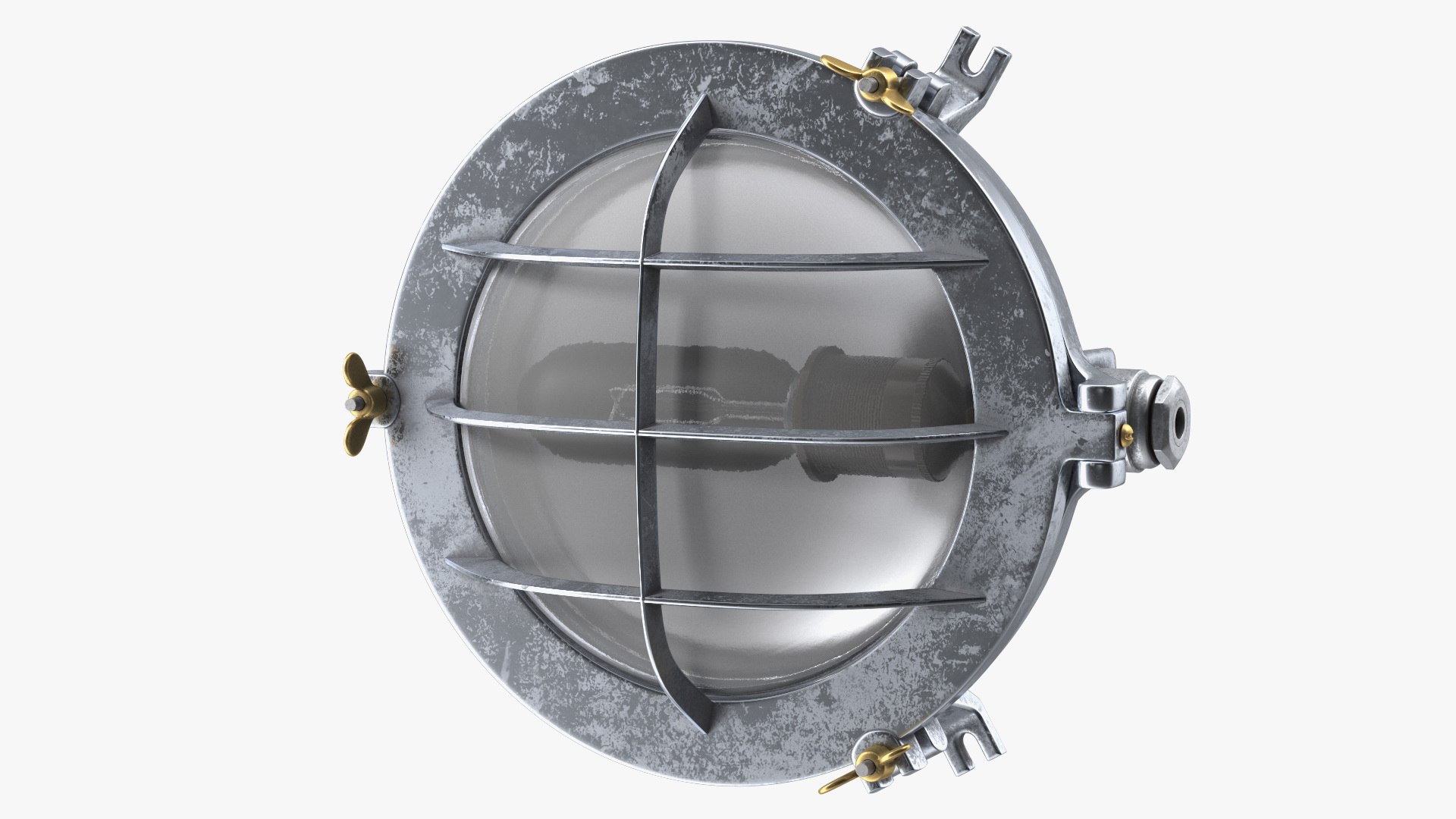 Outdoor Bulkhead Round Lamp Steel with Clear Glass 3D model ...